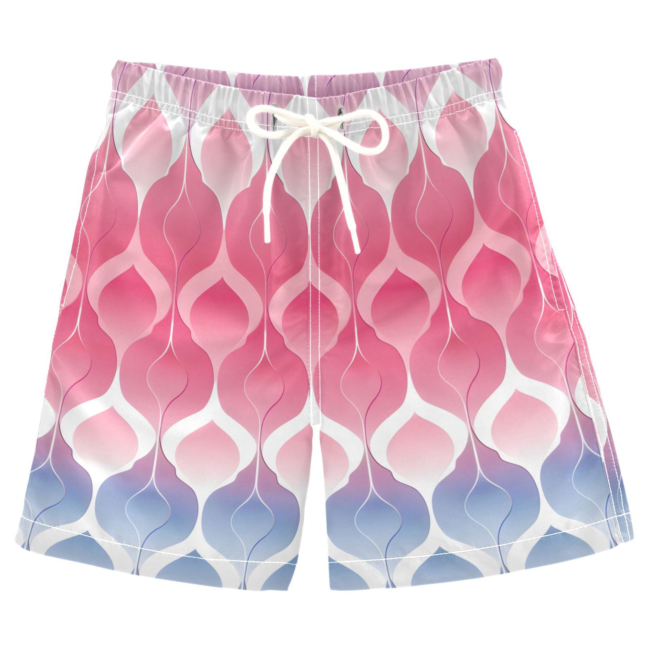 ALAZA Kids Boys Swim Trunks Gradient Geometric Design Beach Board ...