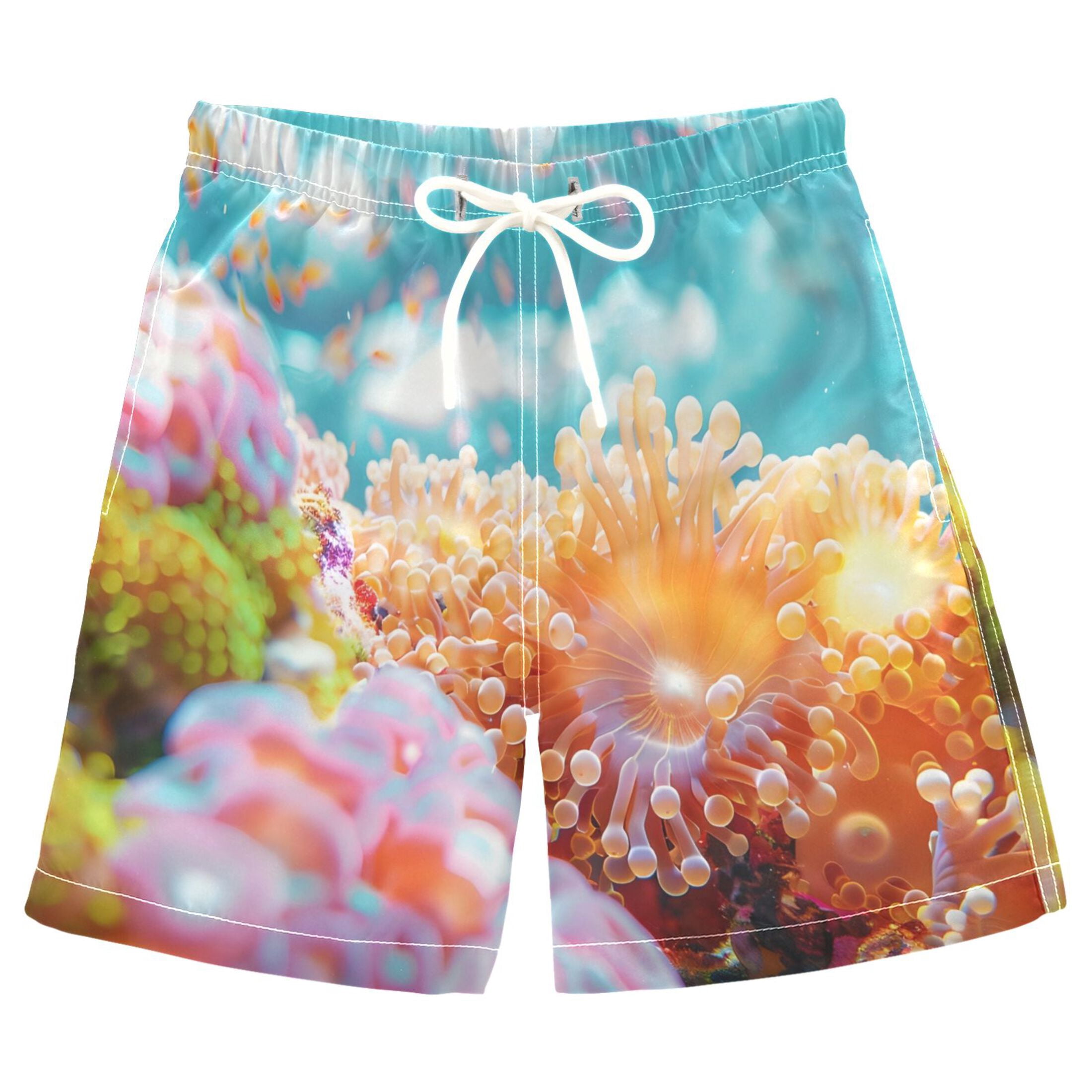 ALAZA Kids Boys Swim Trunks Seaside Underwater Beach Board Shorts ...