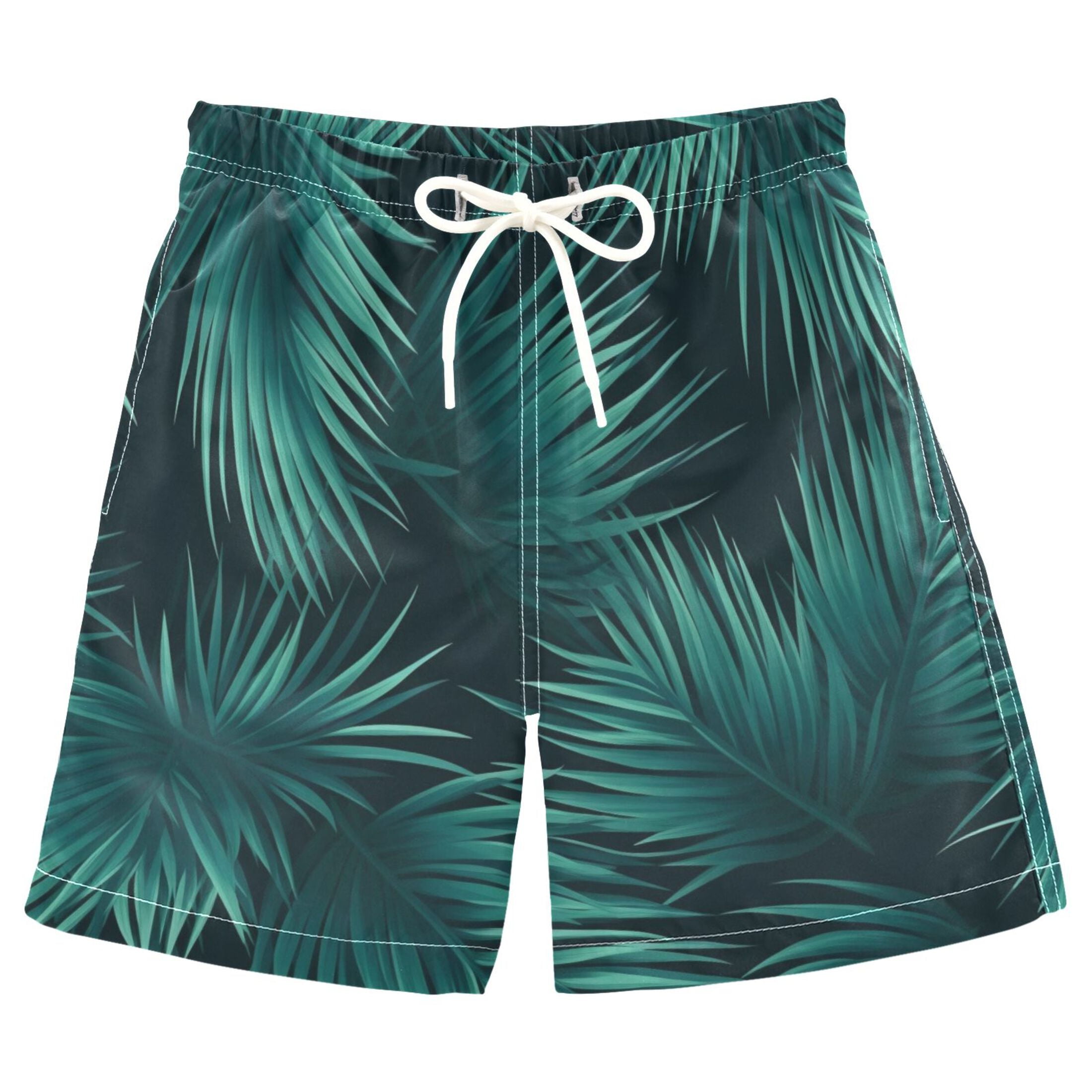 ALAZA Kids Boys Swim Trunks Tropical Leaves Beach Board Shorts ...