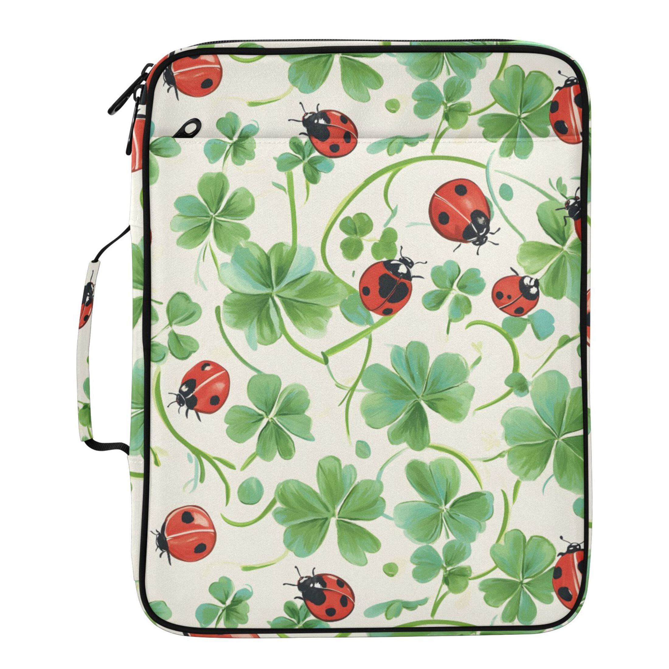 ALAZA Ladybugs Clover Flower Pattern Expanding Accordion File Folder 3 ...