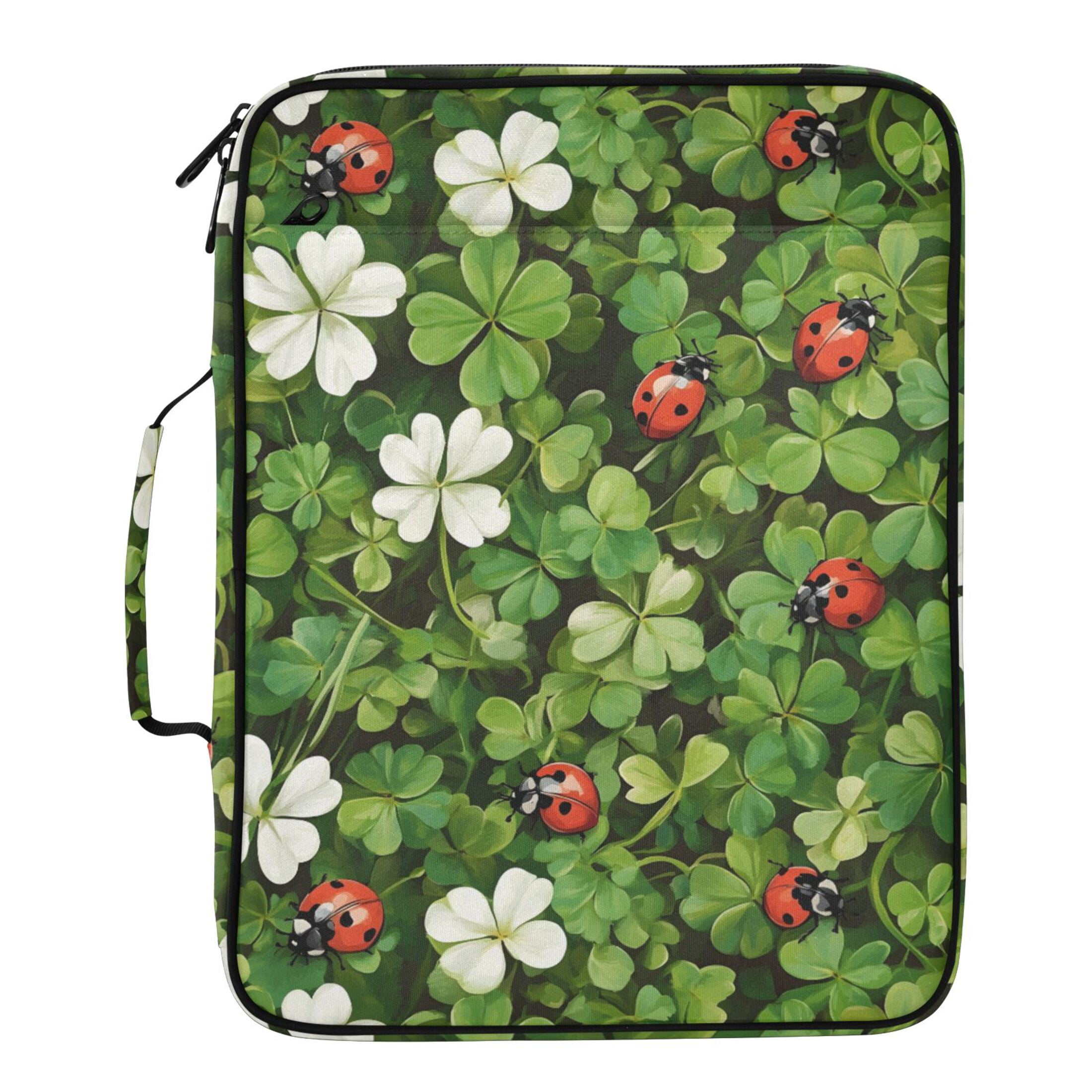 ALAZA Ladybugs Clover Flowers Pattern Expanding Accordion File Folder 3 ...