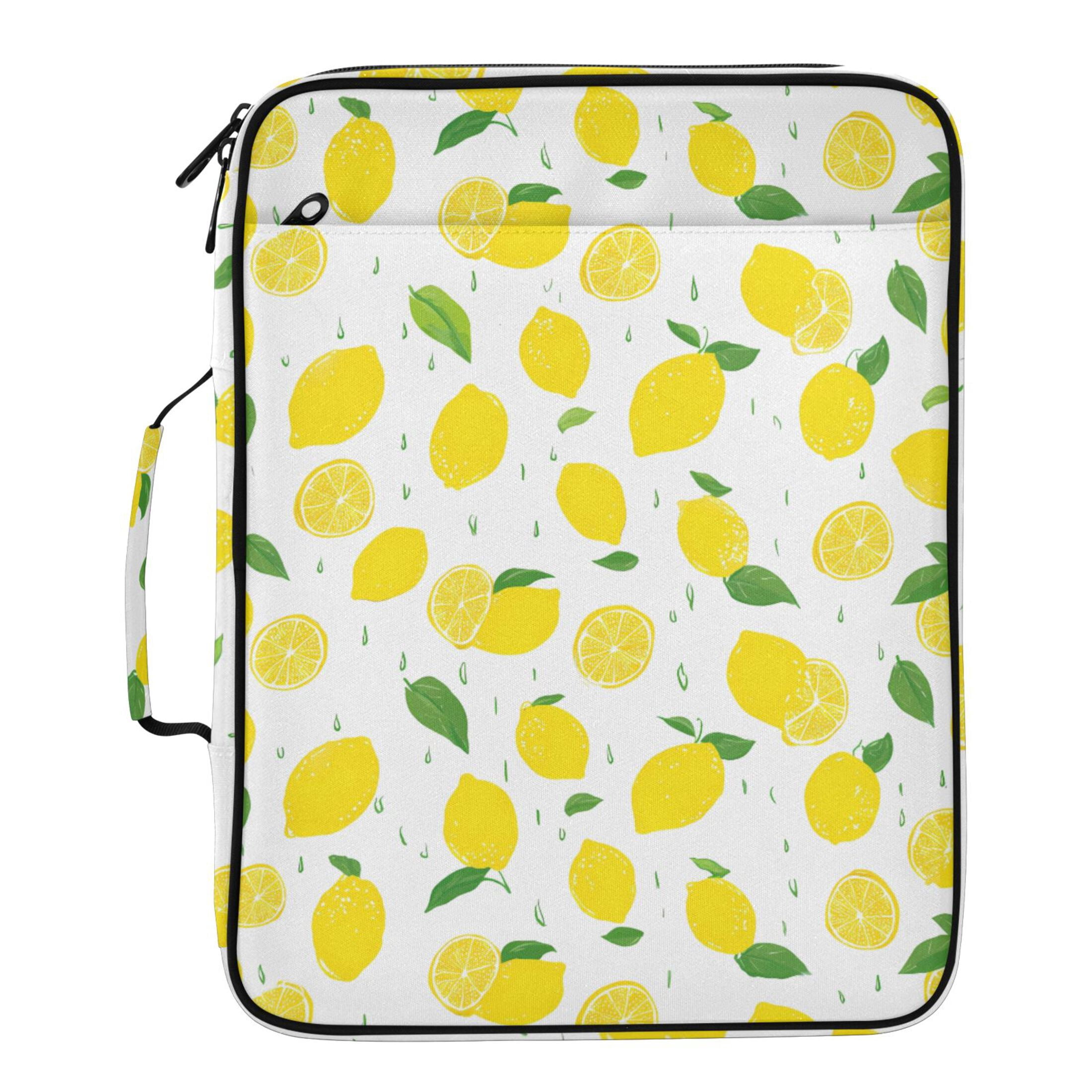 ALAZA Lemon Drops Pattern Expanding Accordion File Folder 3 Ring Zipper ...