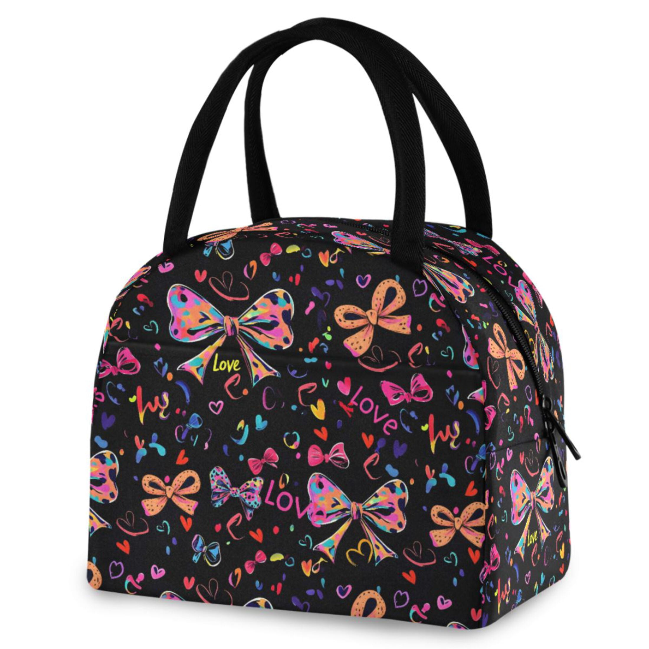 ALAZA Leopard Bow Insulated Lunch Box Reusable Cooler Tote Bag Work ...