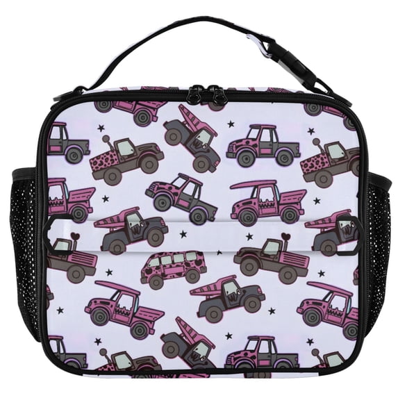 ALAZA Leopard Cartoon Cars Insulated Lunch Box Lunch Bag Cooler Tote ...