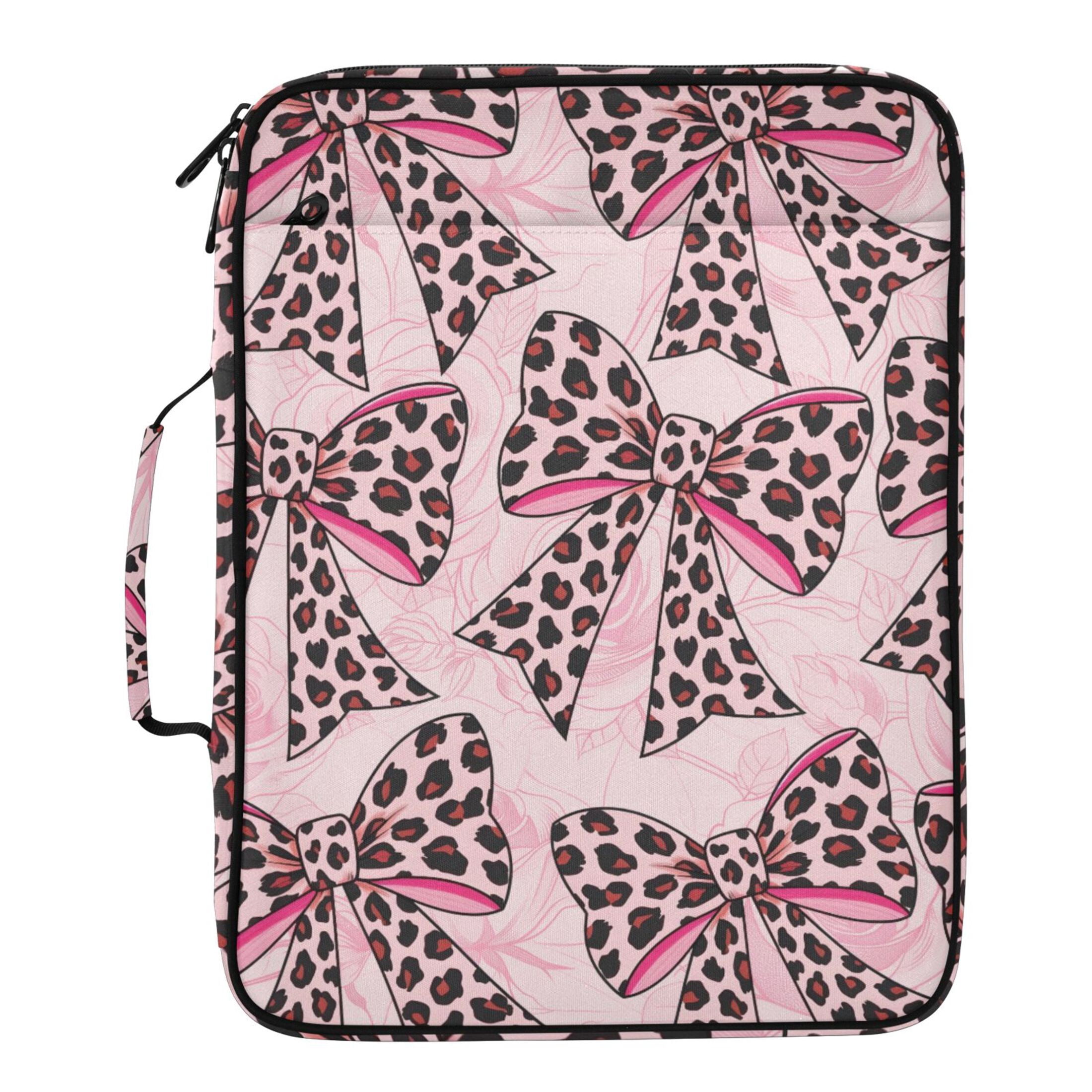 ALAZA Leopard Print Bows Pattern Expanding Accordion File Folder 3 Ring ...