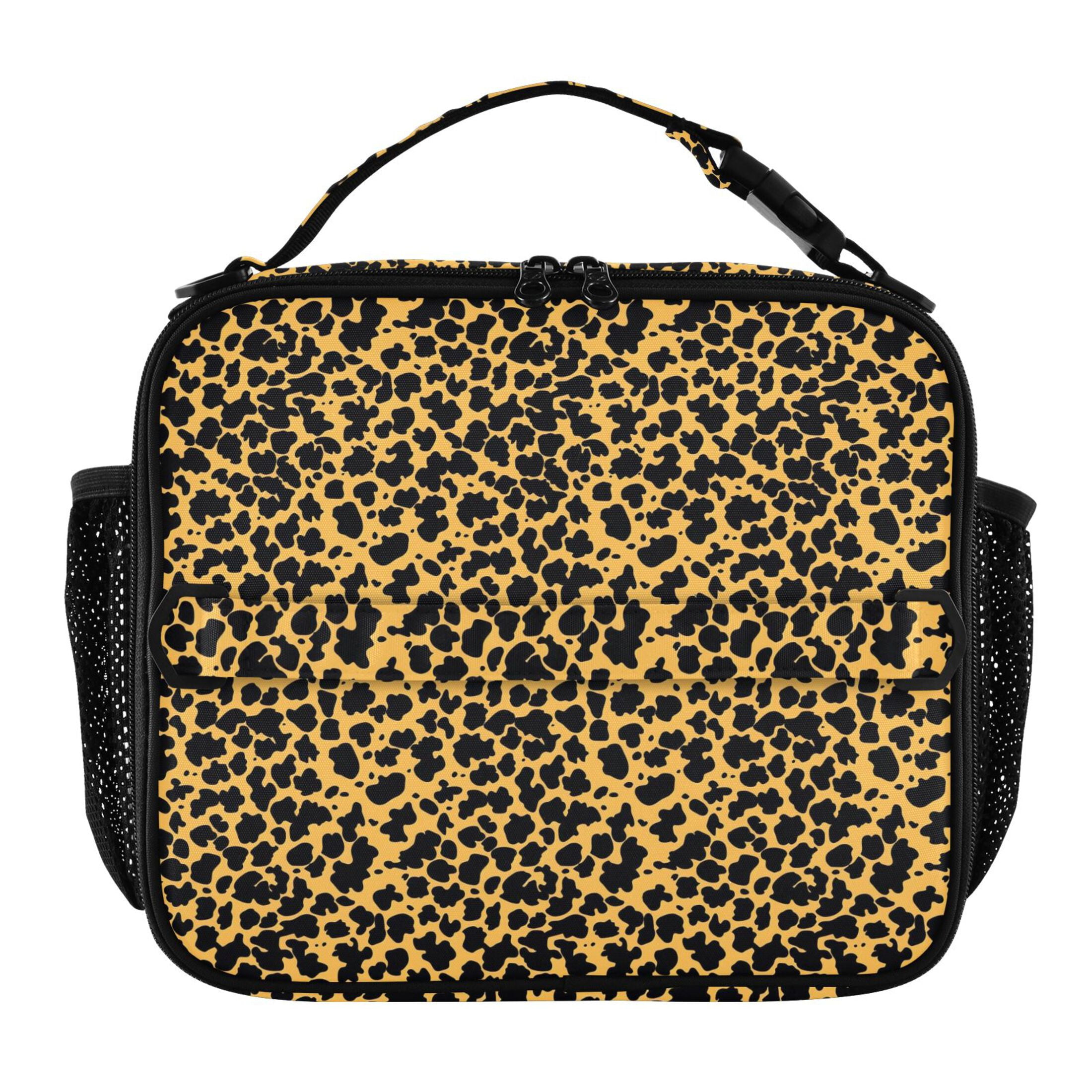 ALAZA Leopard Print Lunch Box Insulated Lunch Bag Cooler Tote with ...