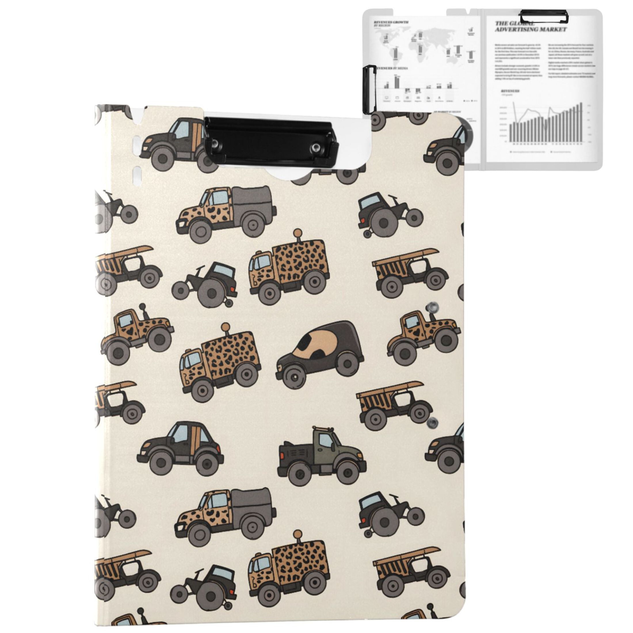 ALAZA Leopard Truck Cars-a1 A4 Foldable Clipboard 360 Degree Folder ...