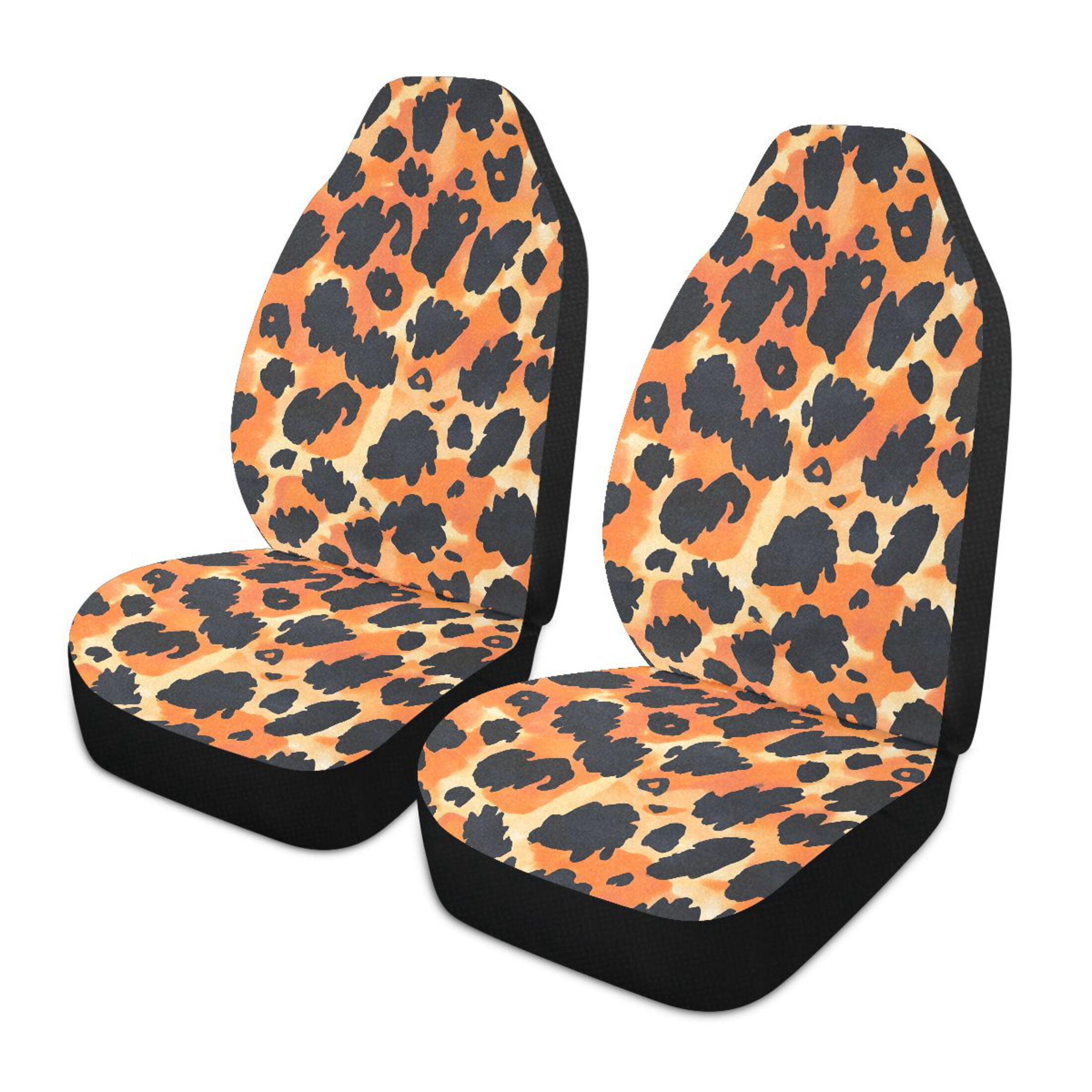 ALAZA Leopard Watercolor Car Seat Covers 2 PCs Universal Auto Front ...