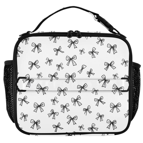 ALAZA Line Bows Insulated Lunch Box Lunch Bag Cooler Tote with Shoulder ...