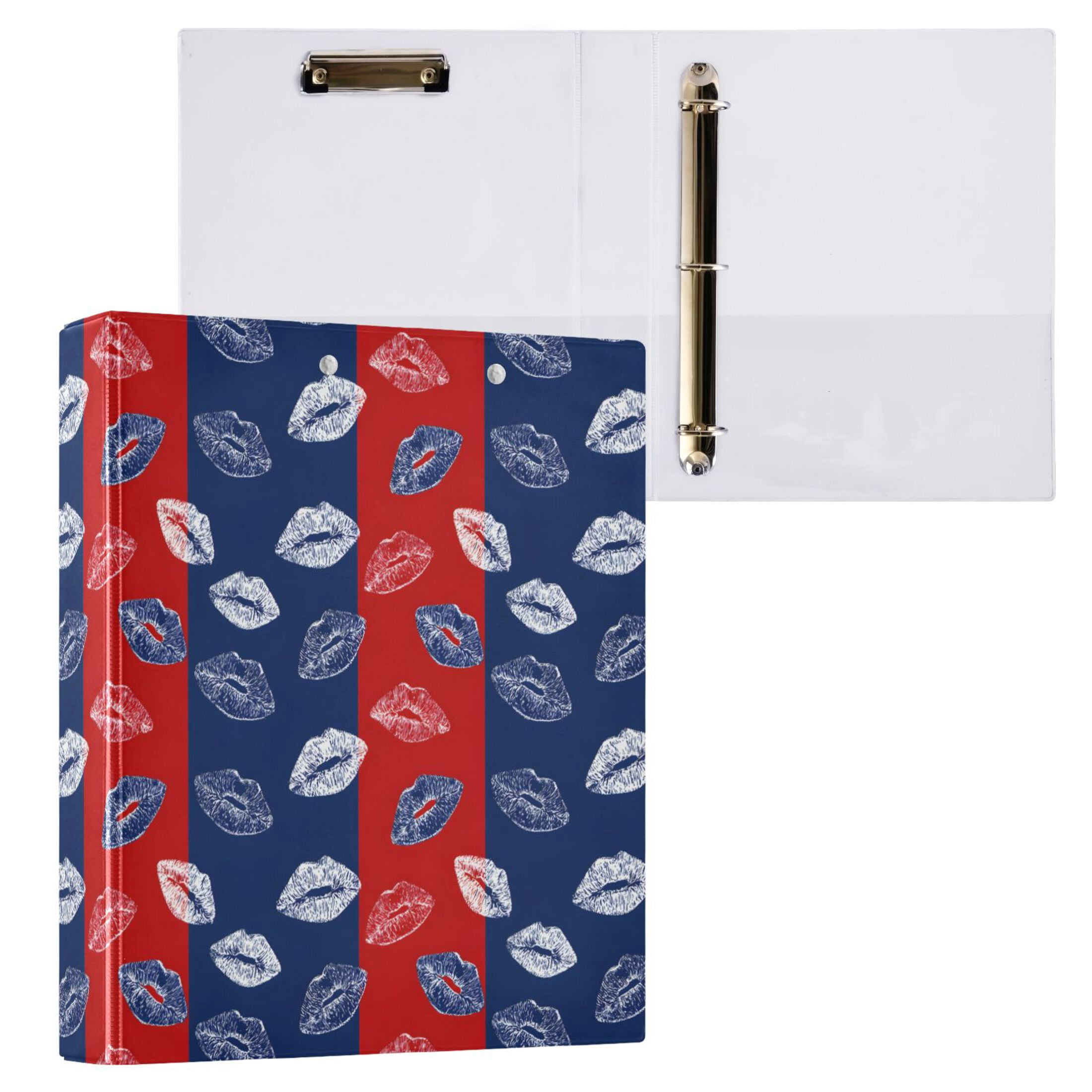 ALAZA Lips Mouth Print Hardcover 3 Ring Binder 1.5" D-Rings with ...