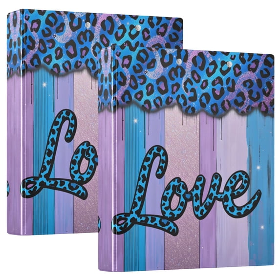 ALAZA Love with Leopard Hardcover 3 Ring Binder 1.5" D-Rings with ...