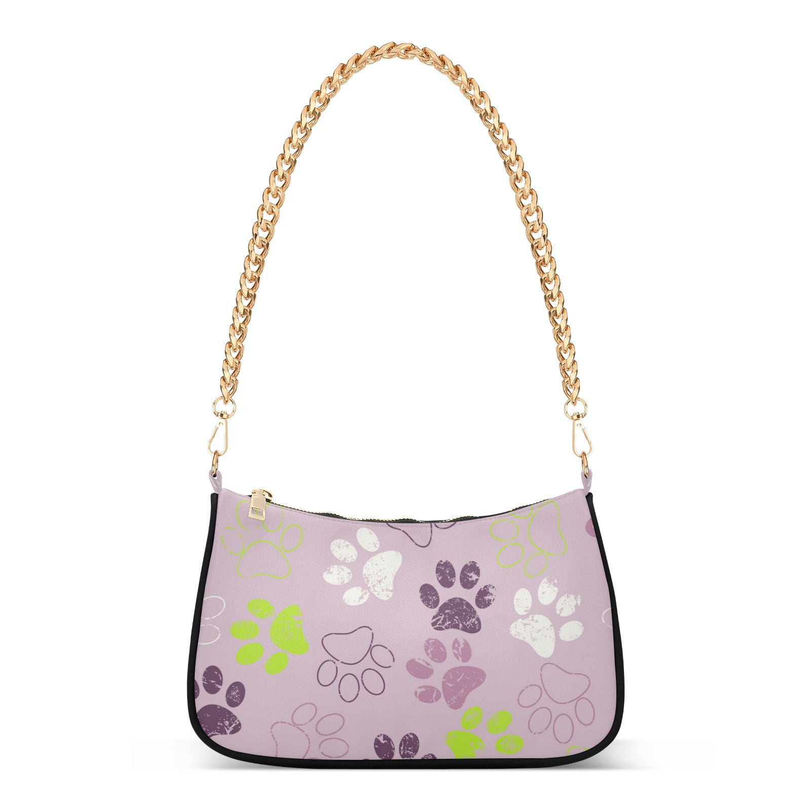 ALAZA Lovely Dog Paw Print Pink Shoulder Bag Purse for Women Tote ...