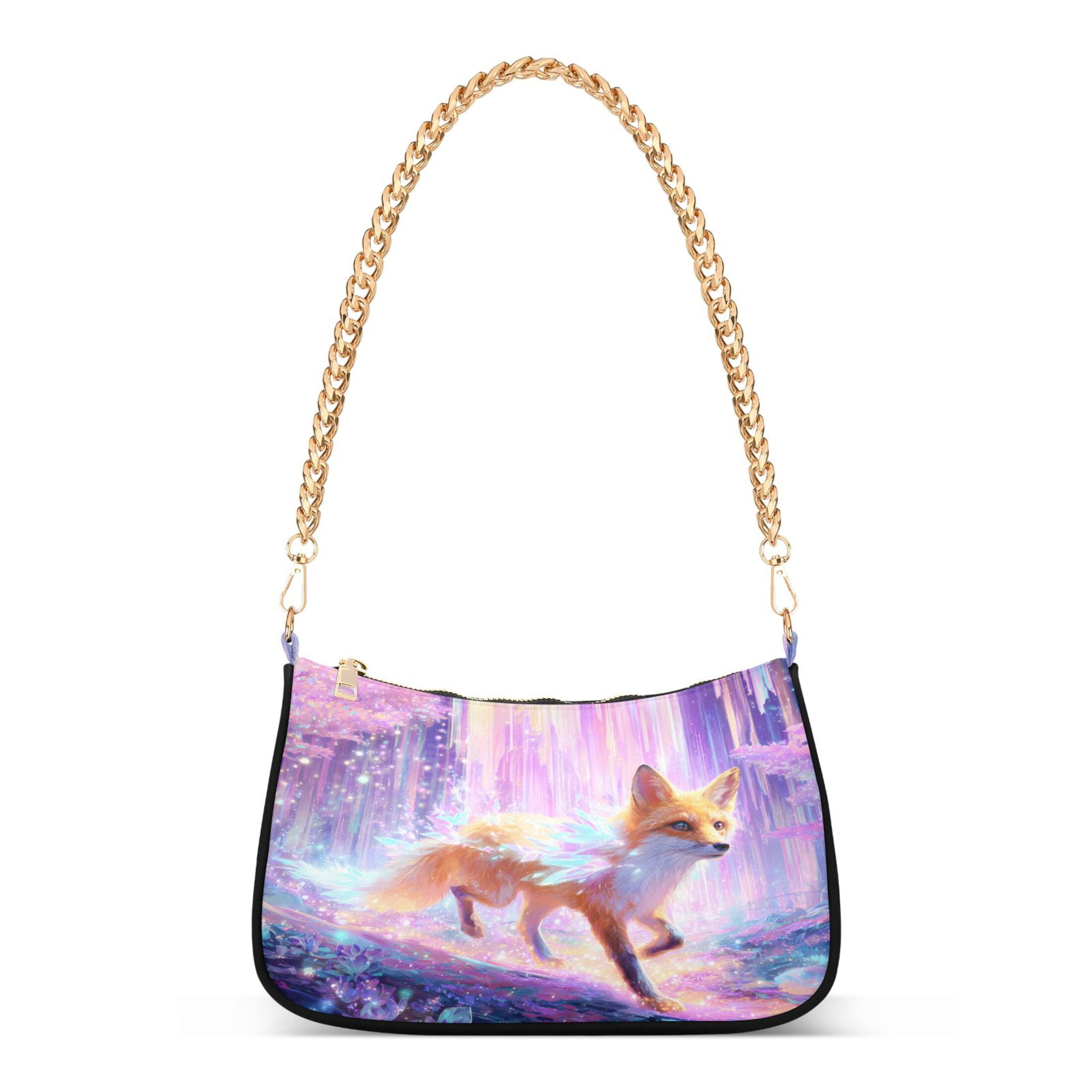 ALAZA Magic Fox Forest Women's Chain Shoulder Bag Hobo Handbag Tote ...