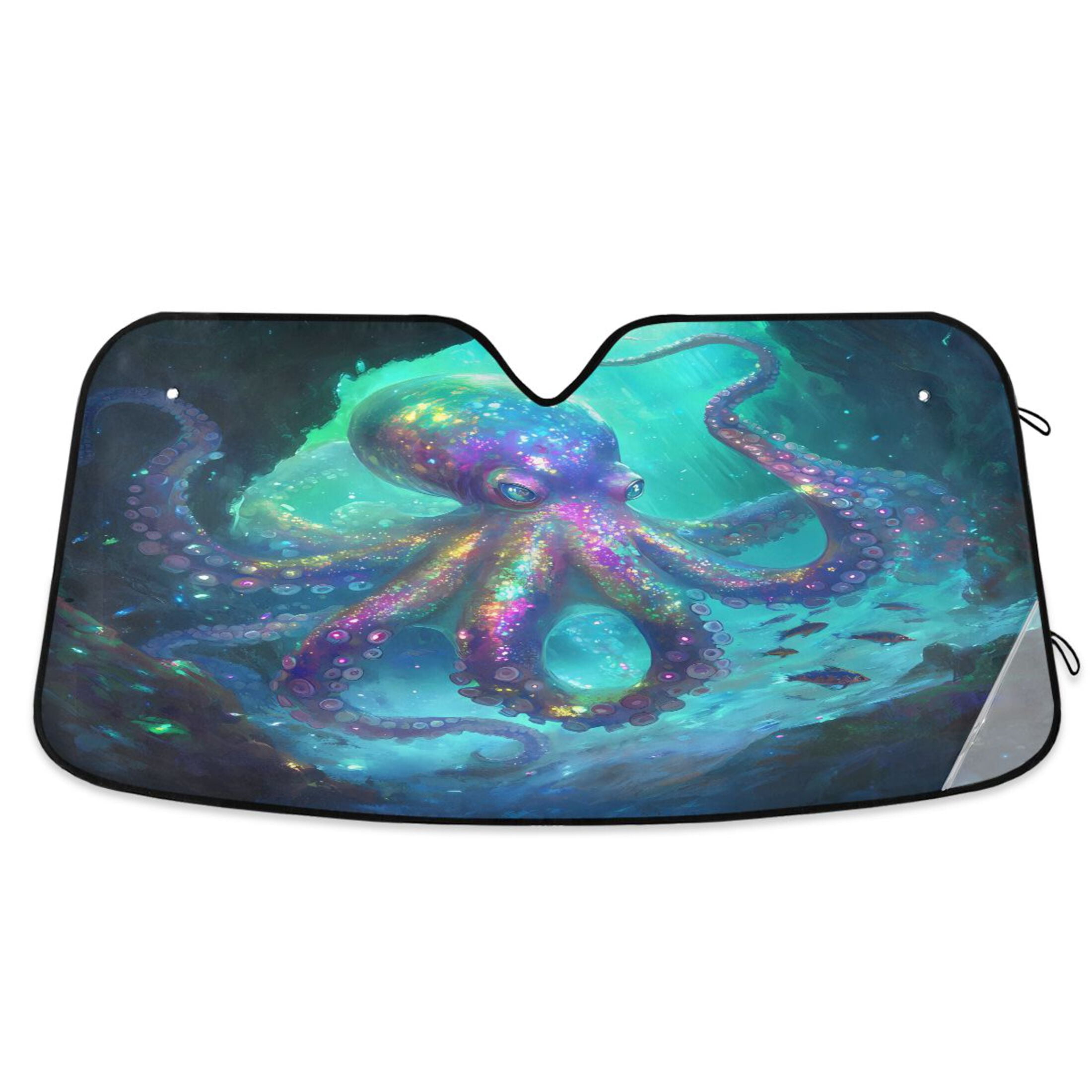 ALAZA Magic Octopus Sea Pattern Car Windshield Sun Shade Foldable UV ...