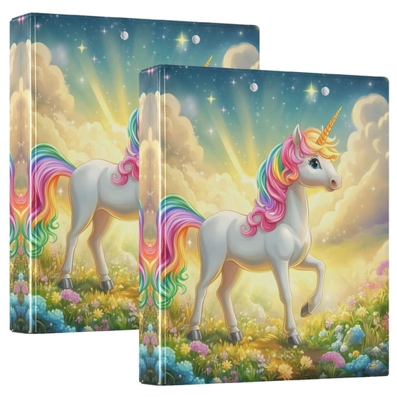 ALAZA Magic Unicorn Flowers Hardcover 3 Ring Binder 1.5" D-Rings with ...