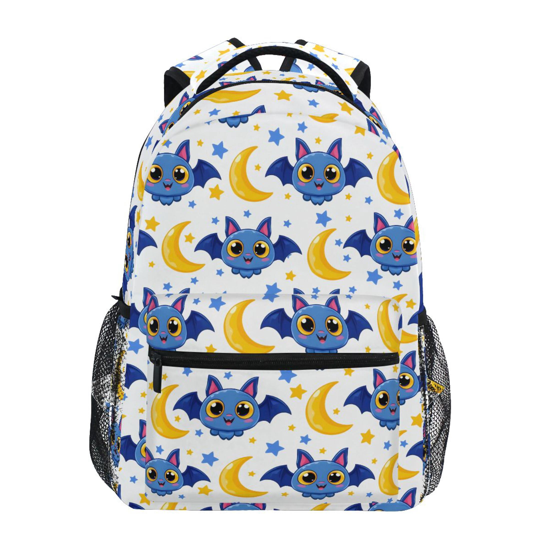 ALAZA Magical Cartoon Bats Pattern School Backpack Elementary Bookbag ...