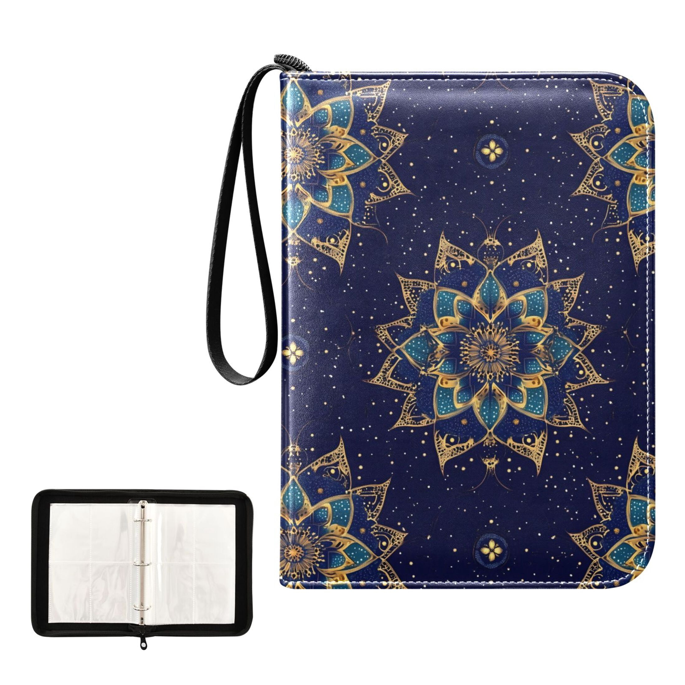 ALAZA Magical Mandala Flower Trading Card Binder 4 Pocket Cards ...
