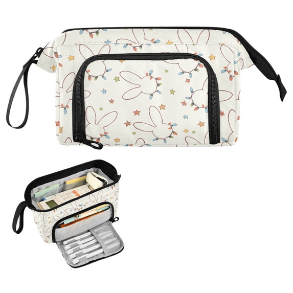 ALAZA Magical Rabbit Christmas Pencil Pouch Big Capacity Pencil Case ...