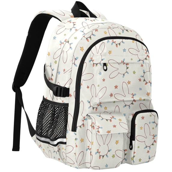 ALAZA Magical Rabbit Christmas Print Student Backpack School Bookbag ...