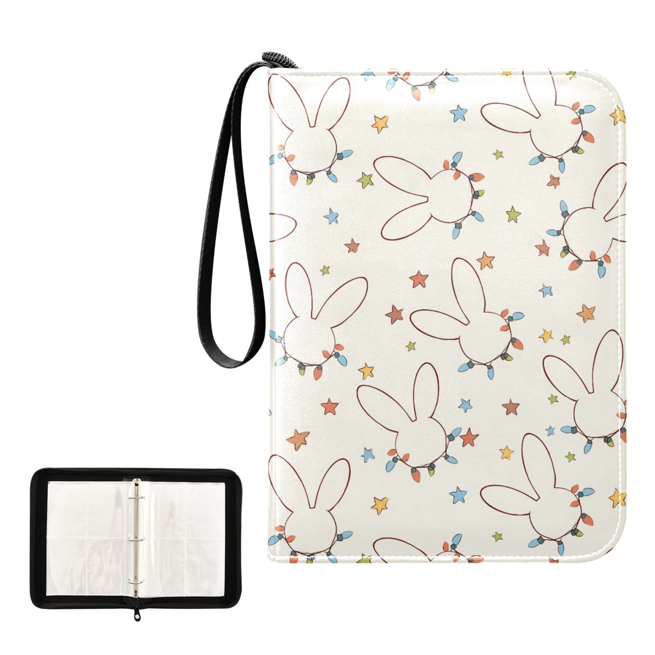 ALAZA Magical Rabbit Christmas Trading Card Binder 4 Pocket Cards ...