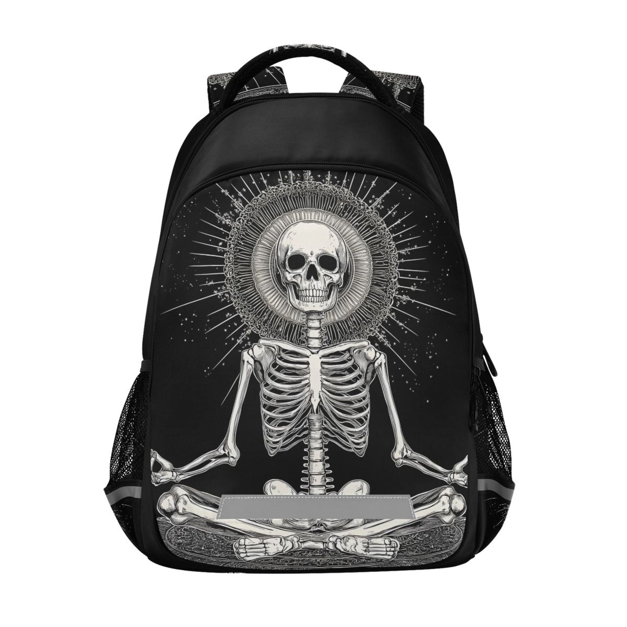 ALAZA Mandala Skeleton Sitting Backpack Elementary School Bag Bookbag ...