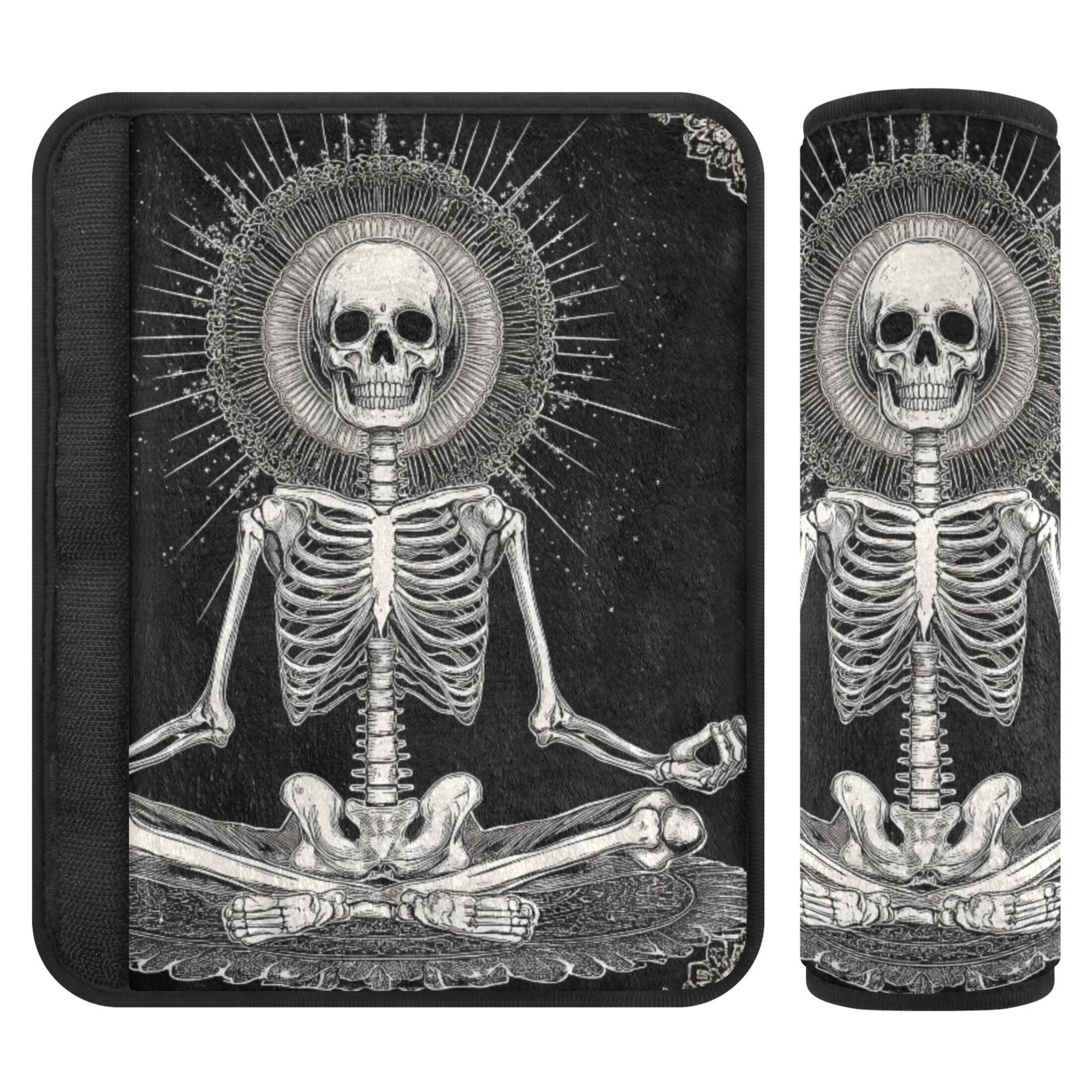 ALAZA Mandala Skeleton Sitting Car Seat Belt Adjuster Neck Covers ...