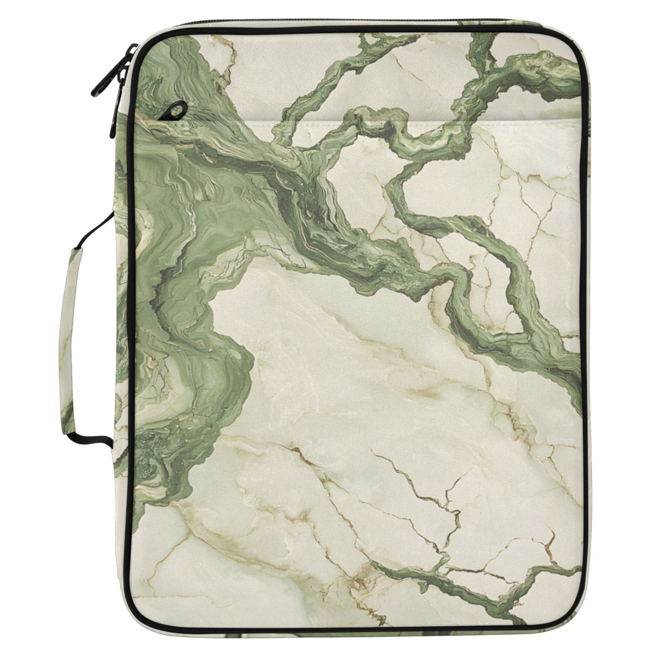 ALAZA Marble Green Pattern Expanding Accordion File Folder 3 Ring ...