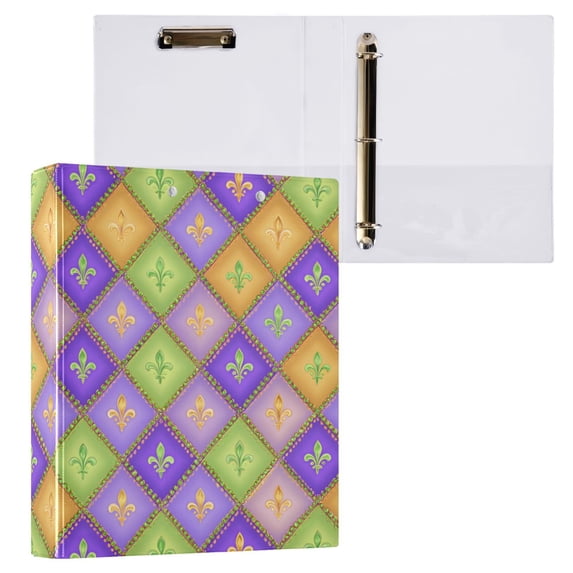 ALAZA Mardi Flowers Hardcover 3 Ring Binder 1.5" D-Rings with Interior ...