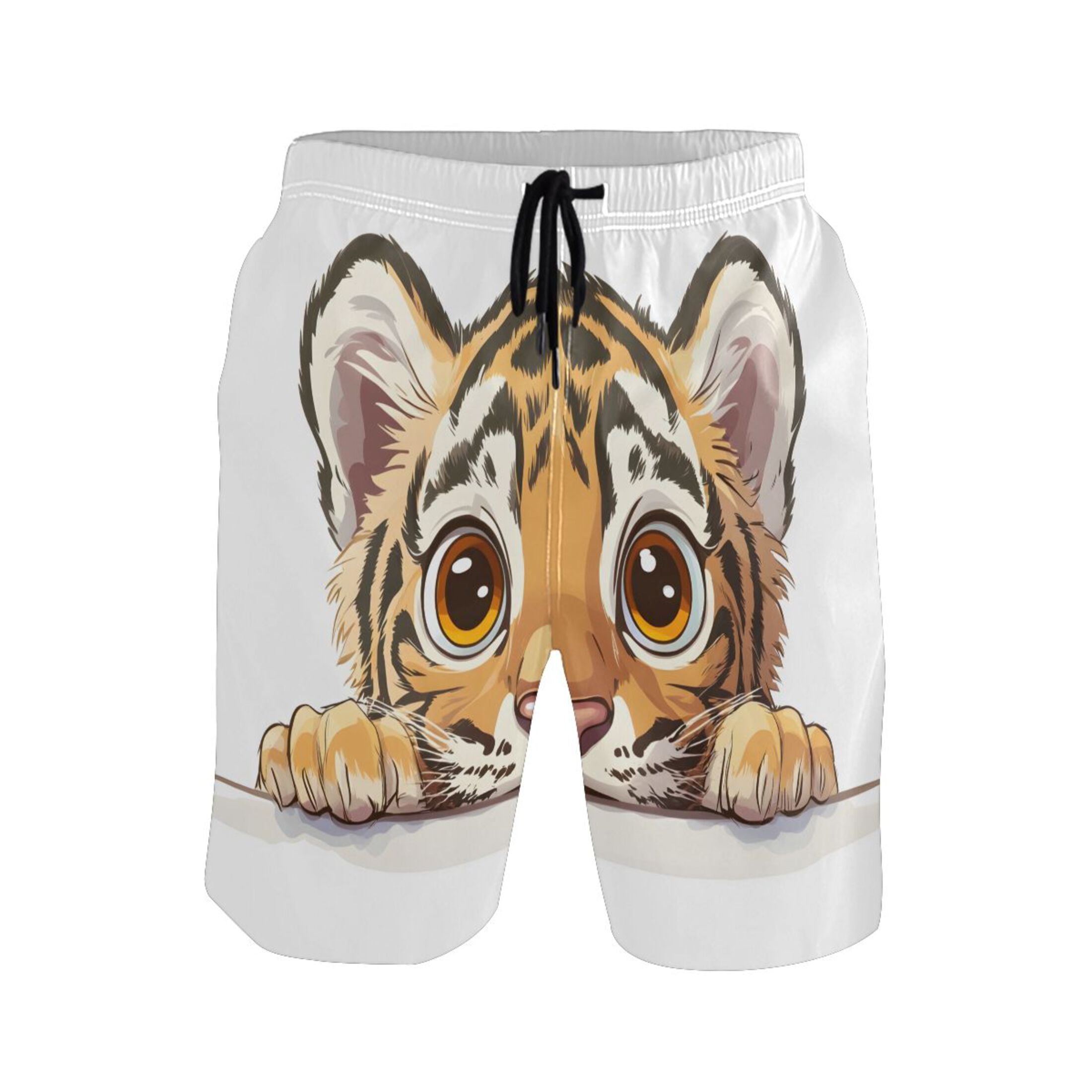 ALAZA Men's Swim Trunks A Cute Tiger Beach Shorts with Pockets M ...