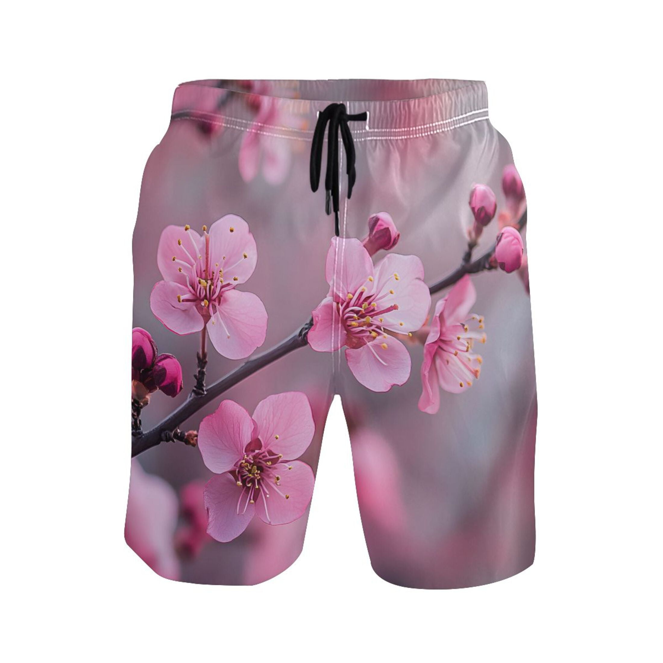 ALAZA Men's Swim Trunks Cherry Flowers Beach Shorts with Pockets M ...