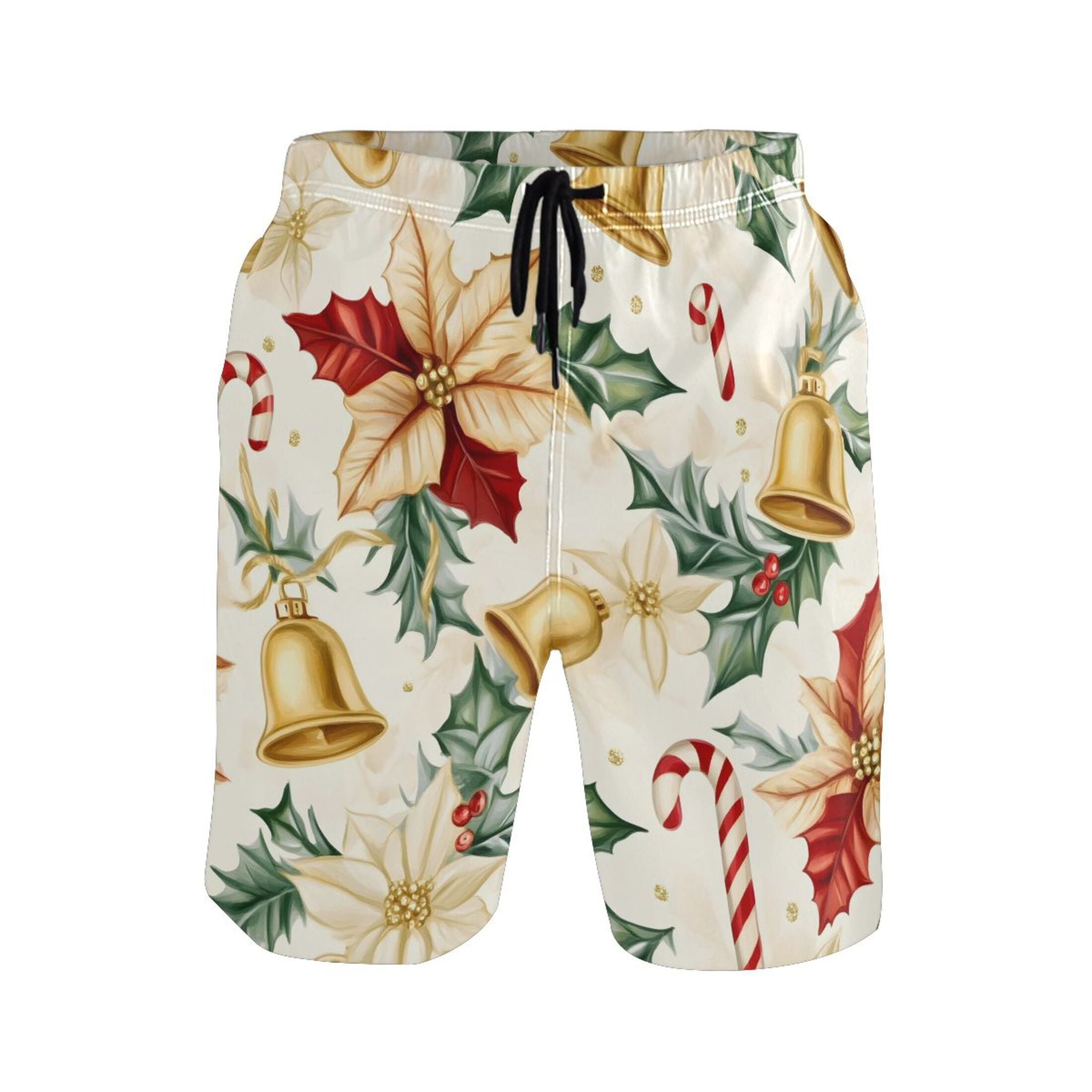 ALAZA Men's Swim Trunks Christmas Poinsettia Flower Beach Shorts with ...