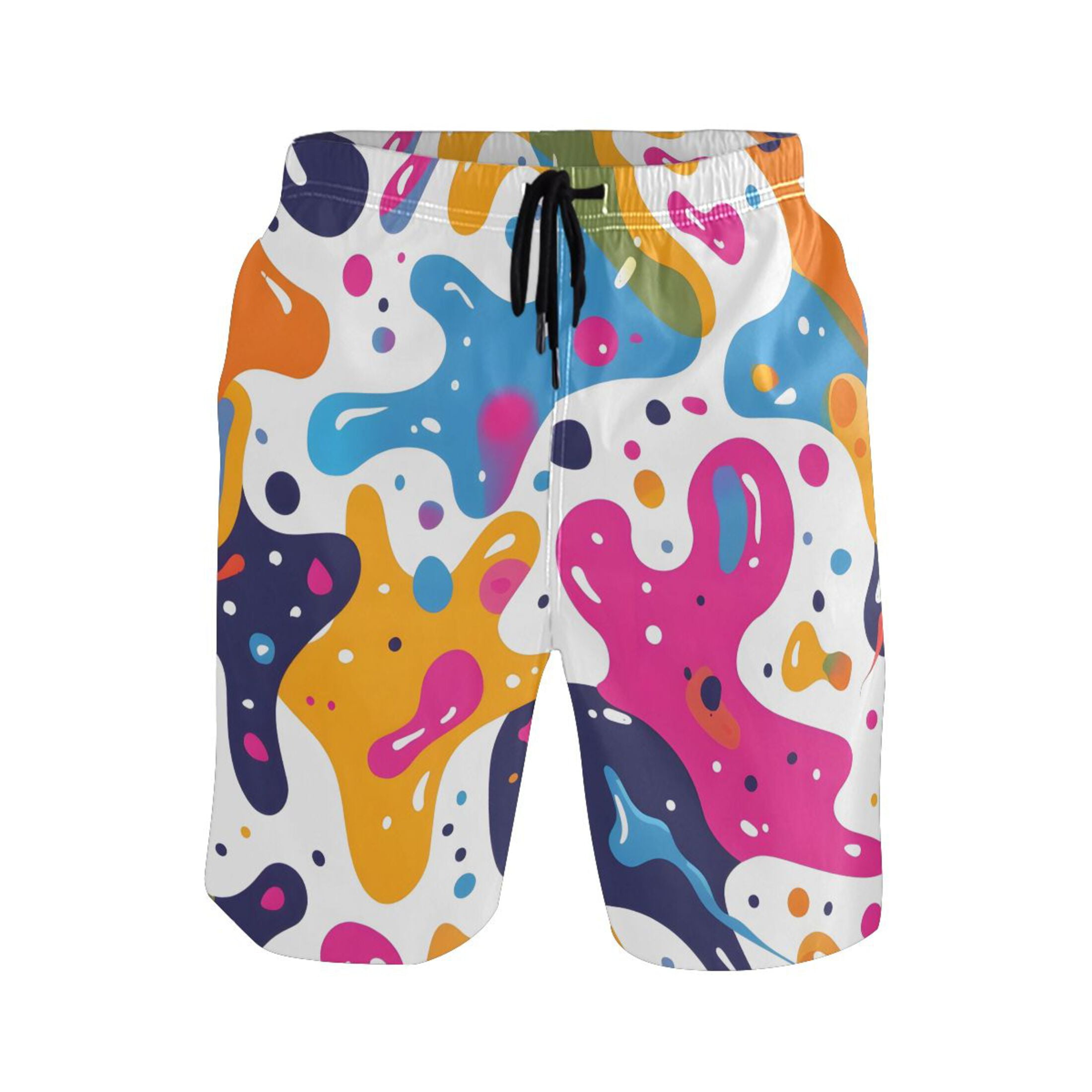 ALAZA Men's Swim Trunks Funny Art Liquid Beach Shorts with Pockets L ...