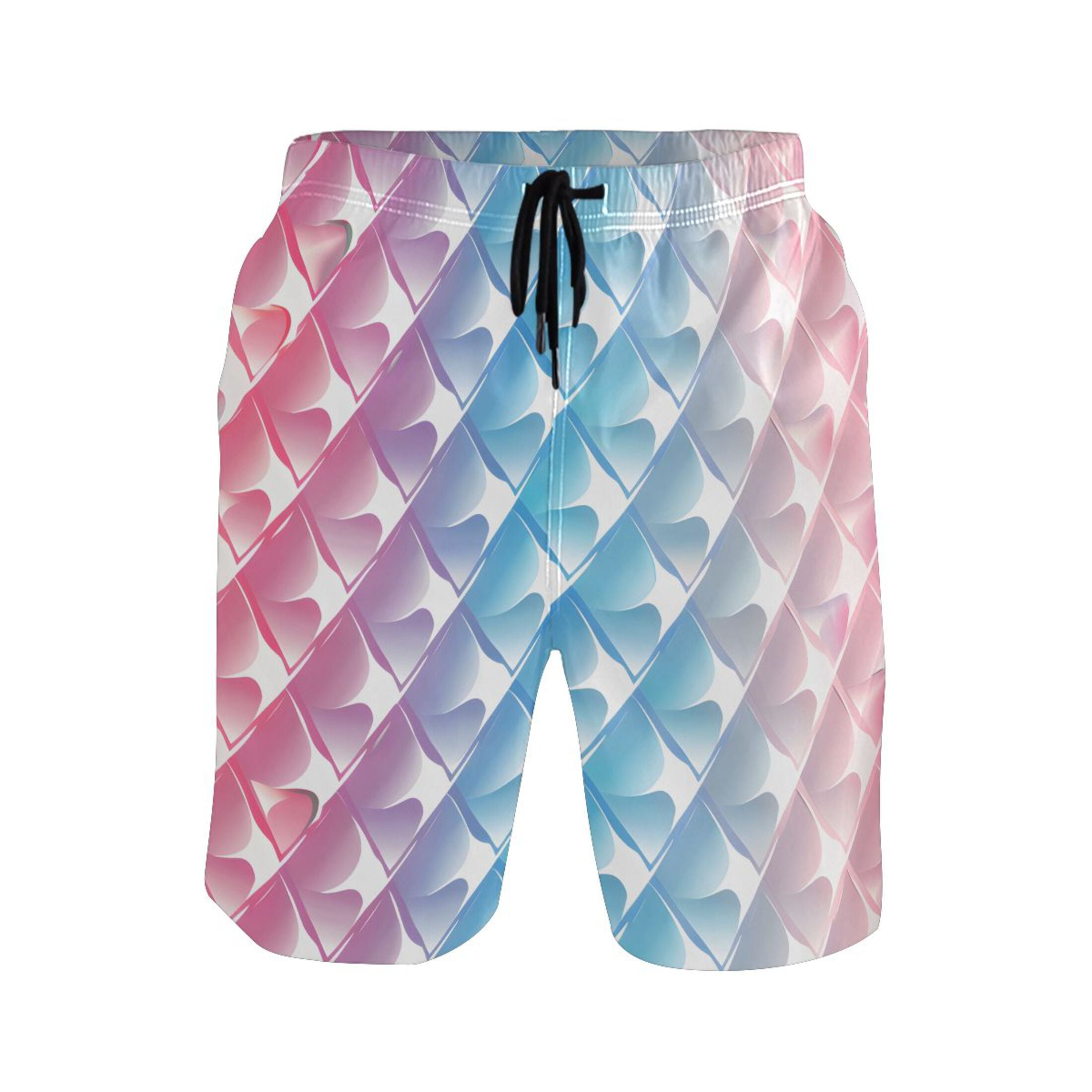 ALAZA Men's Swim Trunks Gradient Geometric Design Beach Shorts with ...