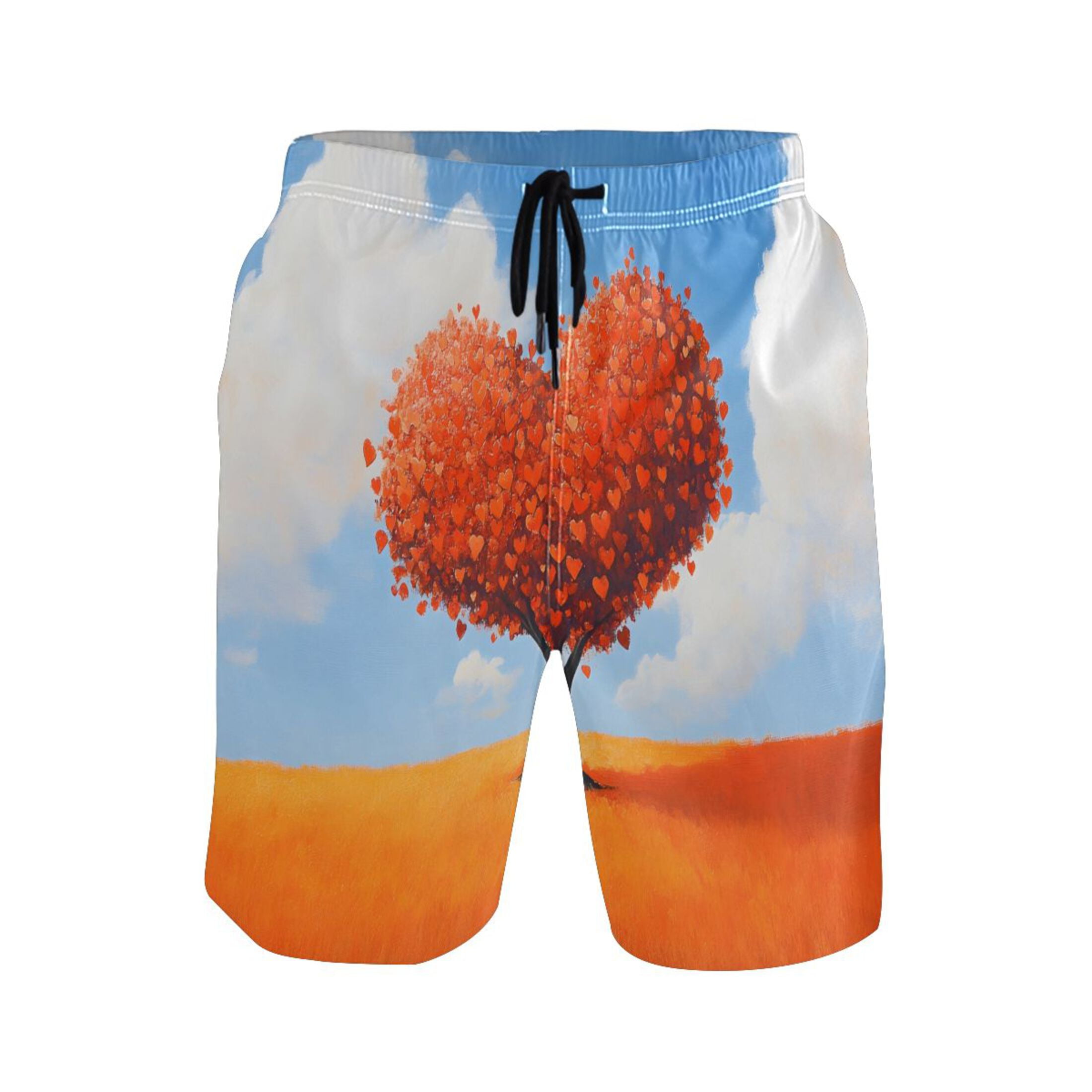 ALAZA Men's Swim Trunks Heart Shaped Tree Beach Shorts with Pockets M ...