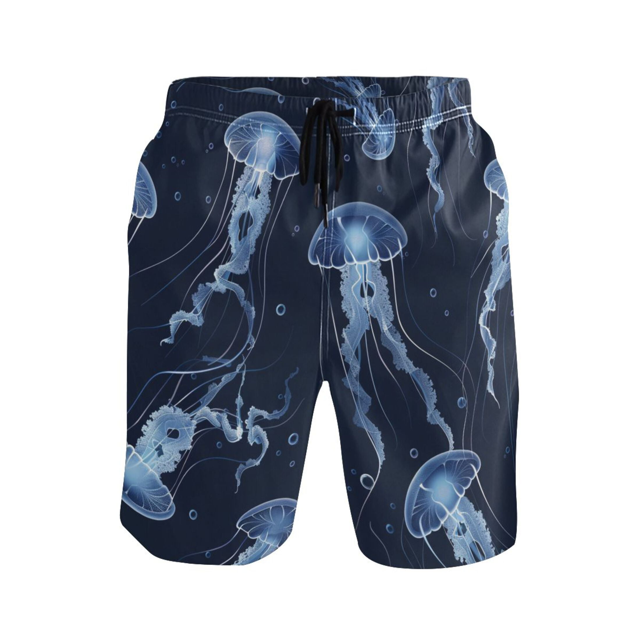 ALAZA Men's Swim Trunks Jellyfish on Dark Background Beach Shorts with ...