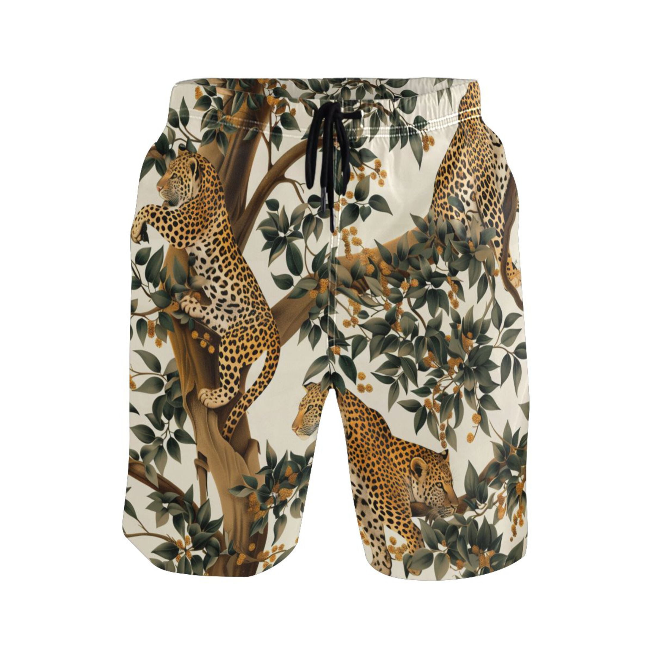 ALAZA Men's Swim Trunks Leopards on Tree Beach Shorts with Pockets L - Walmart.com