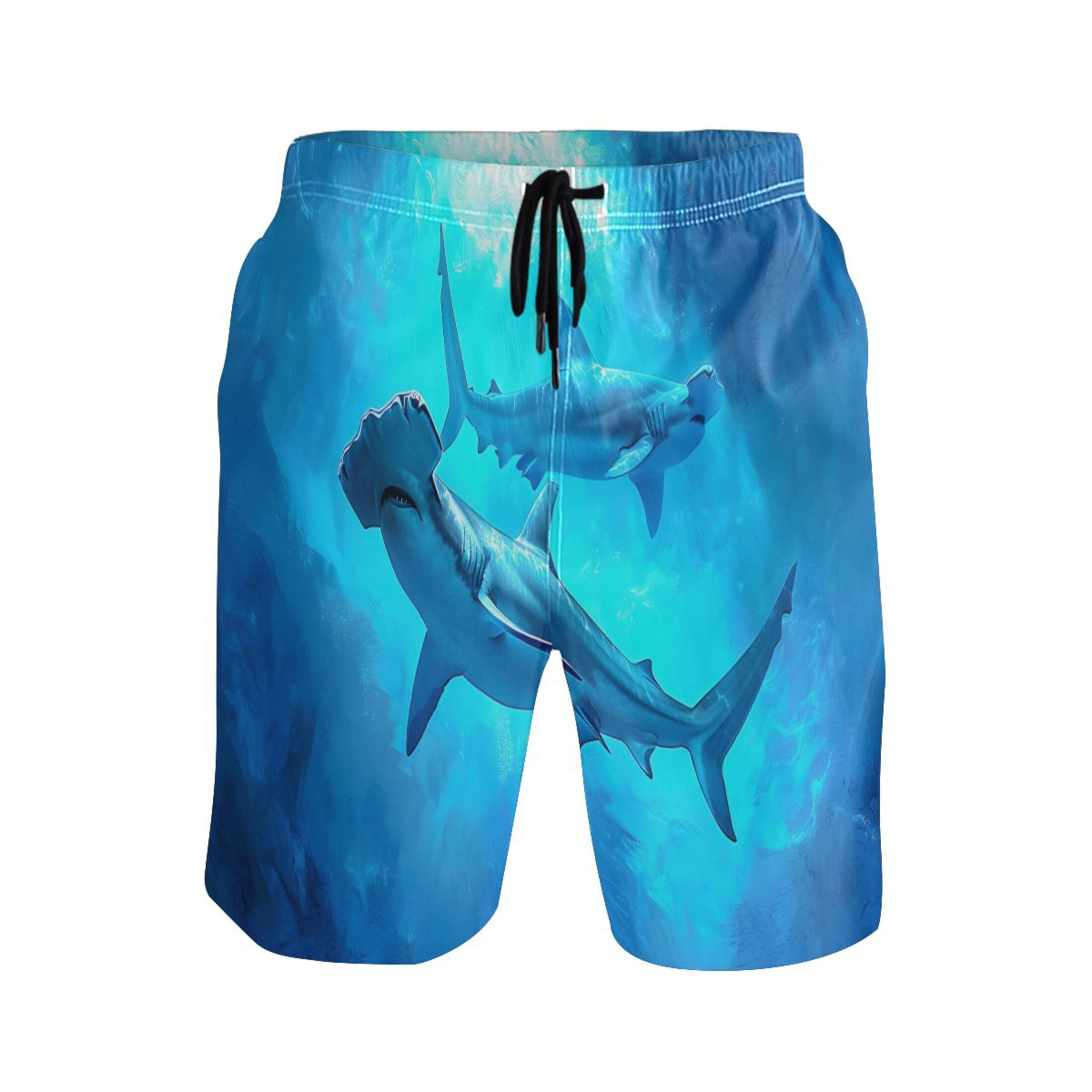 ALAZA Men's Swim Trunks Sharks in Ocean Beach Shorts with Pockets S ...
