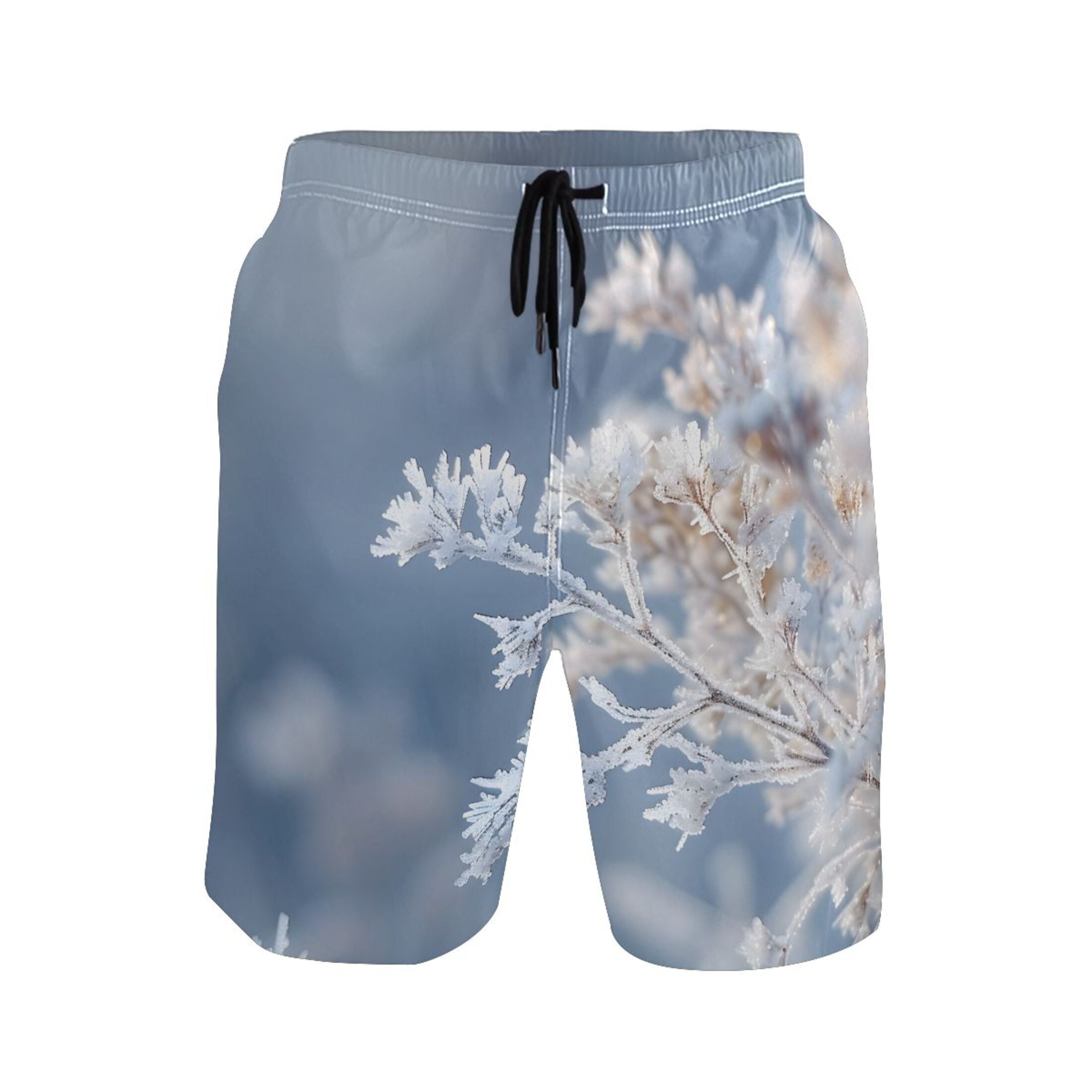 ALAZA Men's Swim Trunks Snowflake in Winter Beach Shorts with Pockets L ...