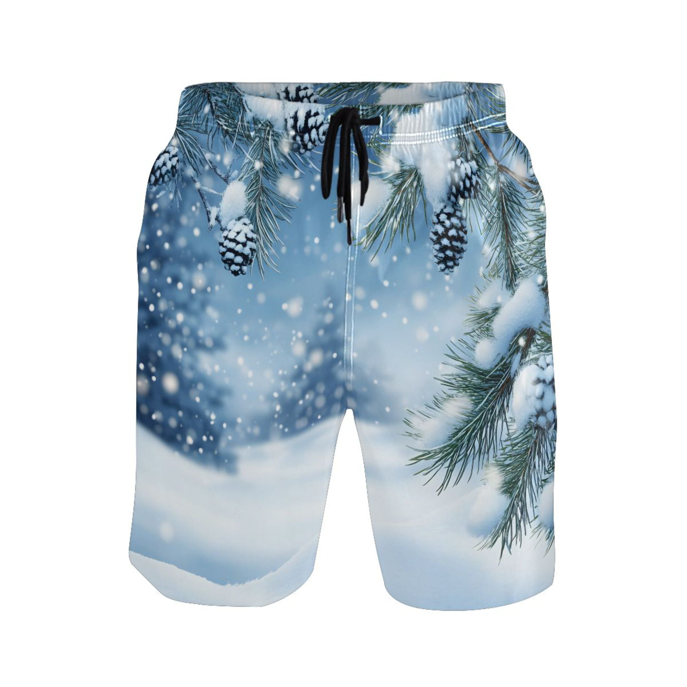 ALAZA Men's Swim Trunks Winter Snowflake on Tree Beach Shorts with ...