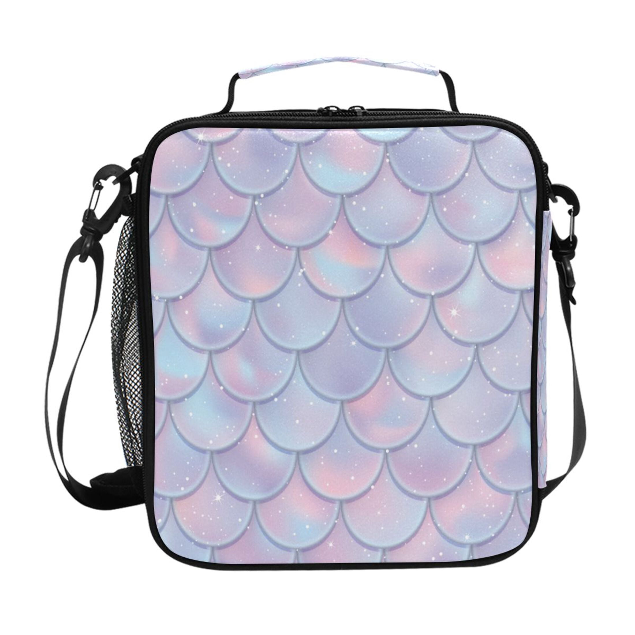 ALAZA Mermaid Tail Scales Shiney Lunch Box Insulated Lunch Bag Reusable ...