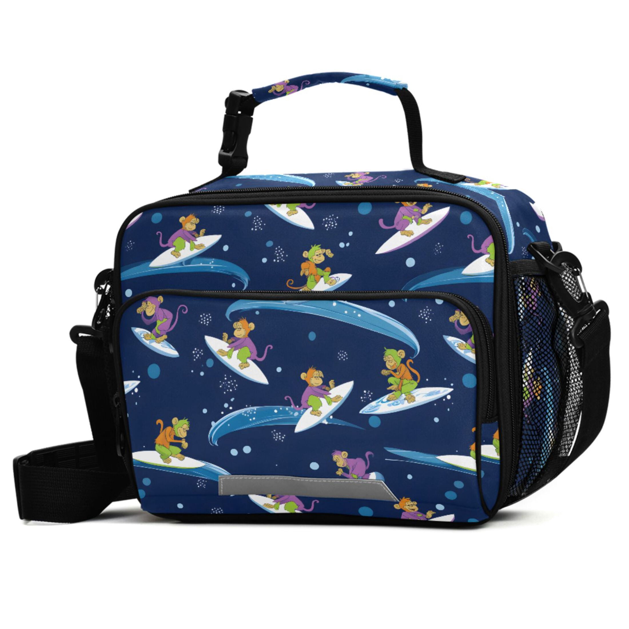 ALAZA Monkey Surfing Lunch Box Insulated Cooler Bag Reusable Tote Bags ...