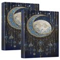 ALAZA Moon Boho Hardcover 3 Ring Binder 1.5" D-Rings with Interior ...