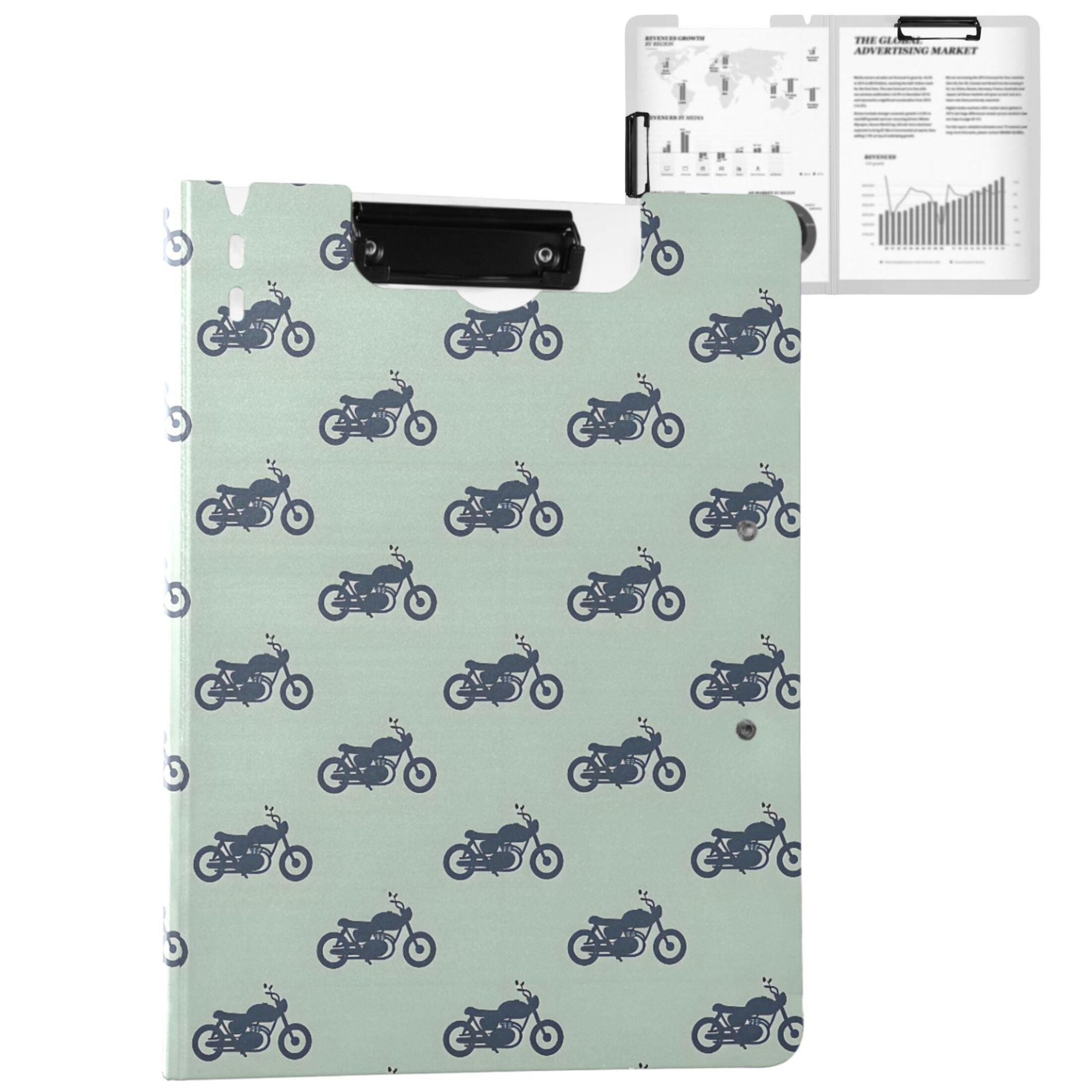 ALAZA Motorcycle Retro A4 Foldable Clipboard 360 Degree Folder Binder ...