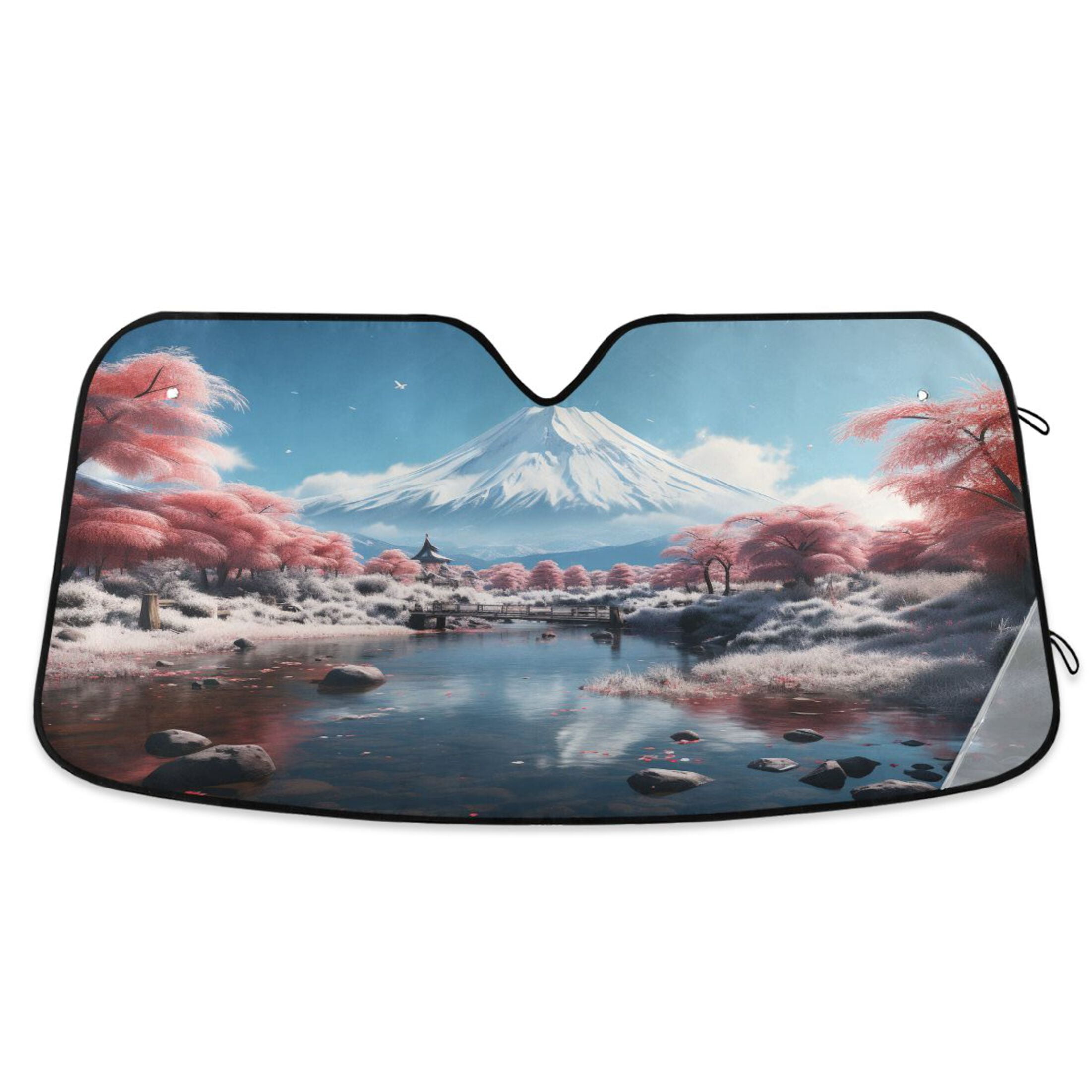ALAZA Mountain Landscape Windshield Sun Shade Car Foldable Sun Visor ...