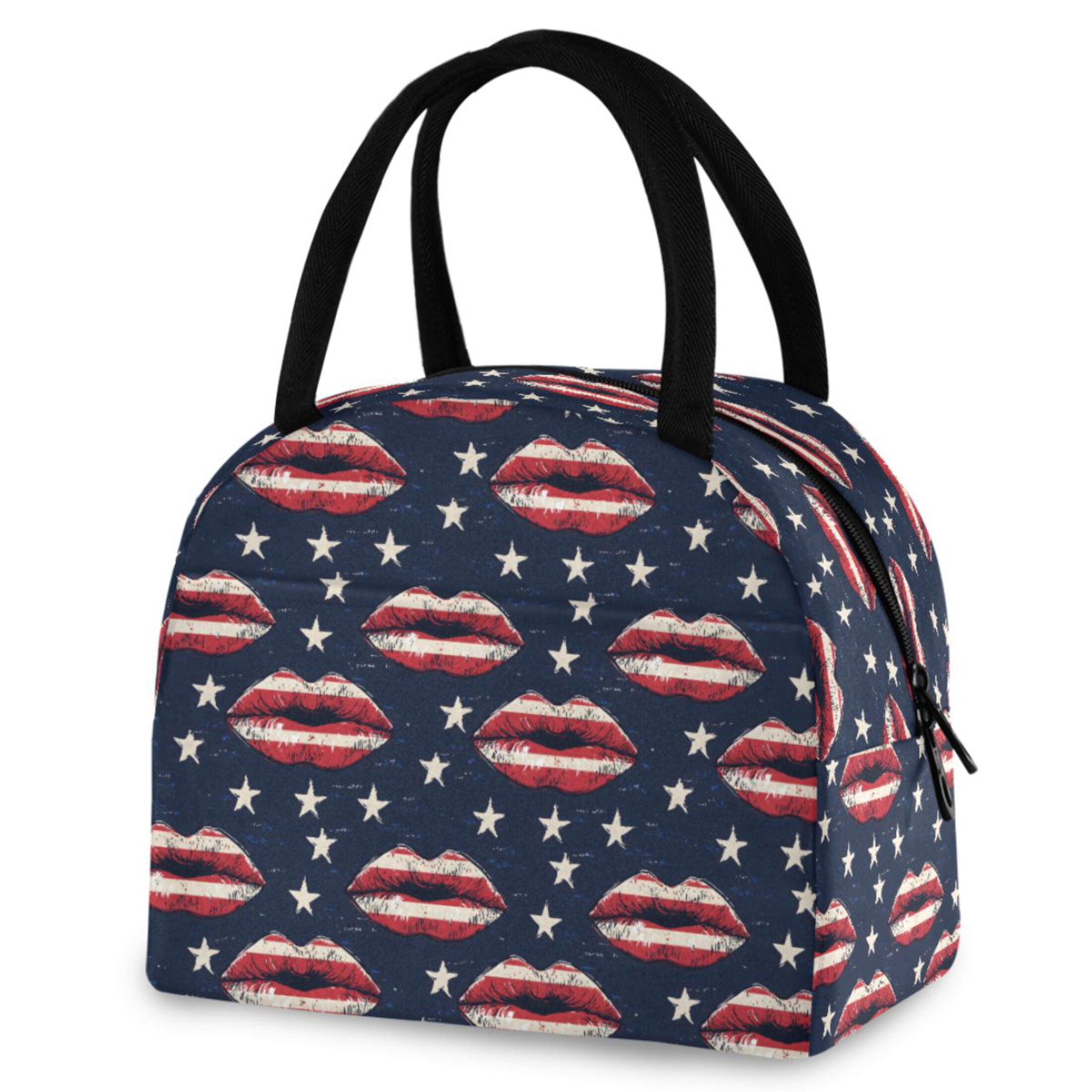 ALAZA Mouth and Stars Insulated Lunch Box Reusable Cooler Tote Bag Work ...