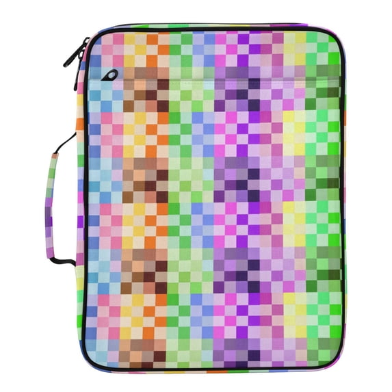 ALAZA Multicolor Checkered-a1 Pattern Expanding Accordion File Folder 3 ...