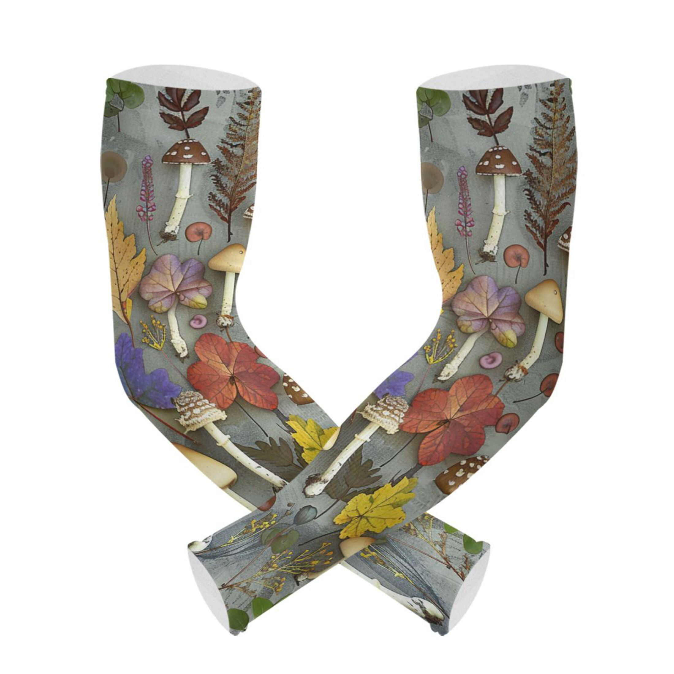 ALAZA Mushrooms and Autumn Leaves UV Sun Protection Arm Sleeves UPF 50 ...