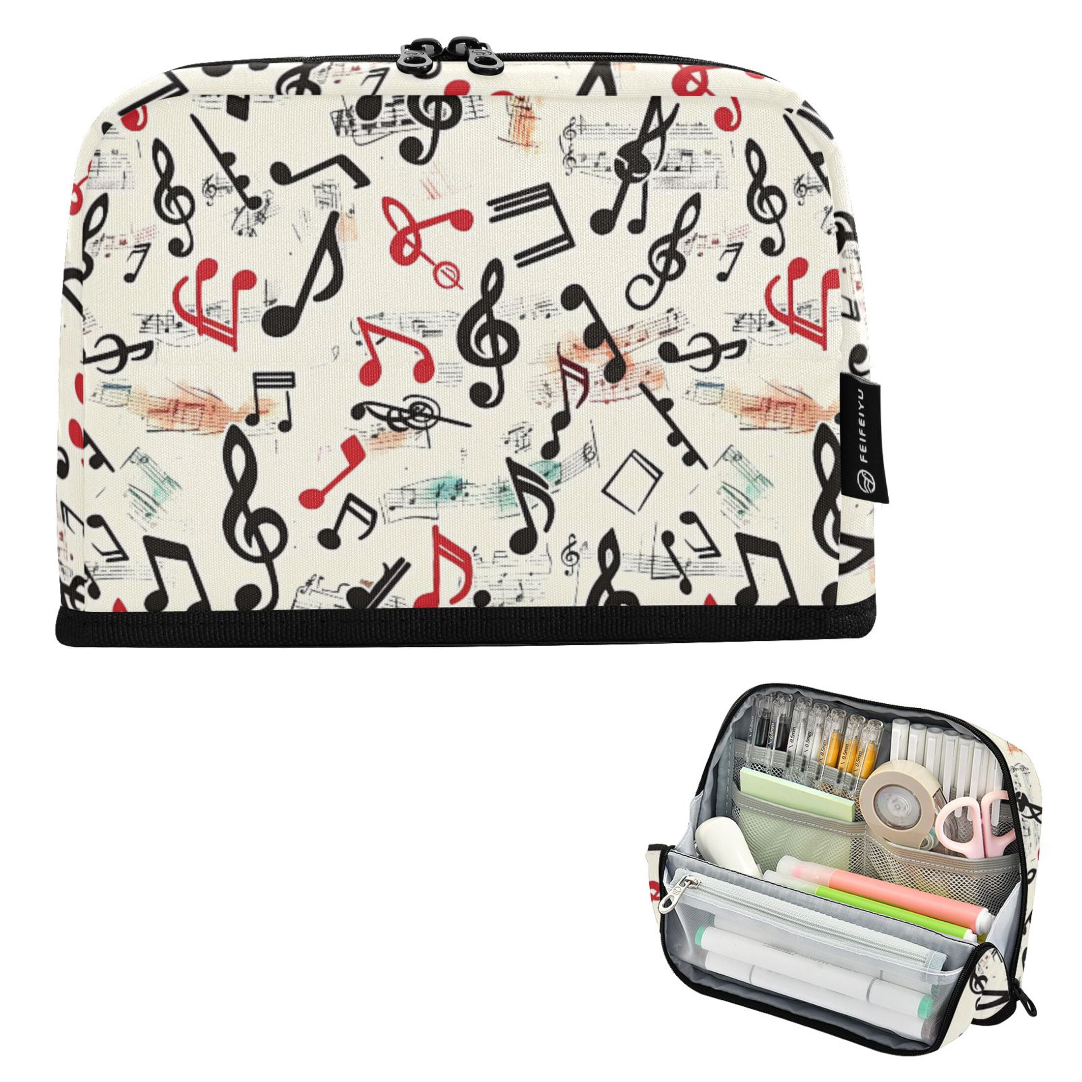 ALAZA Musical Note Pencil Case Pen Pouch Bag Large Capacity Organizer ...