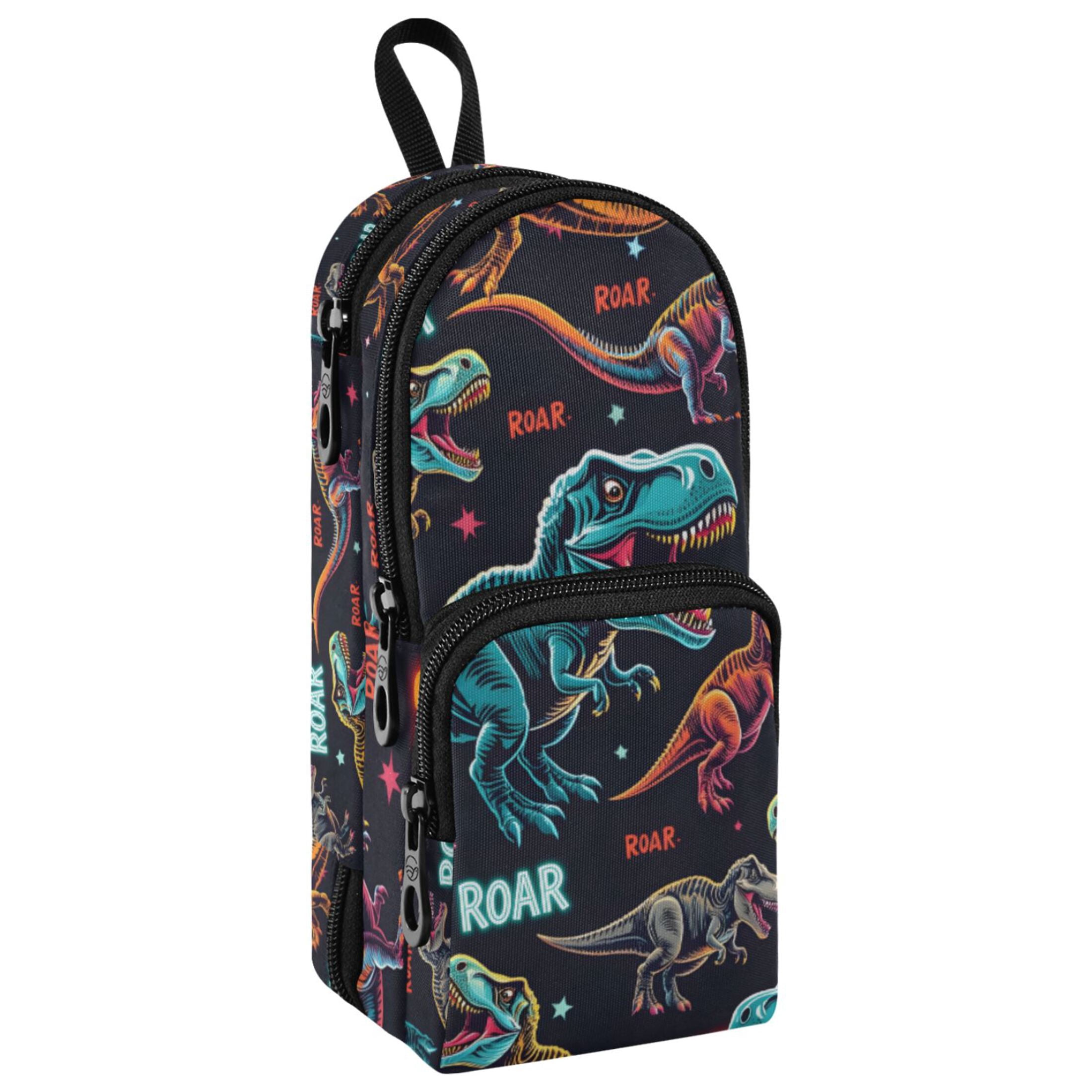 ALAZA Neon Cartoon Dinosaur Pencil Case Pen Pouch Stationery Organizer ...