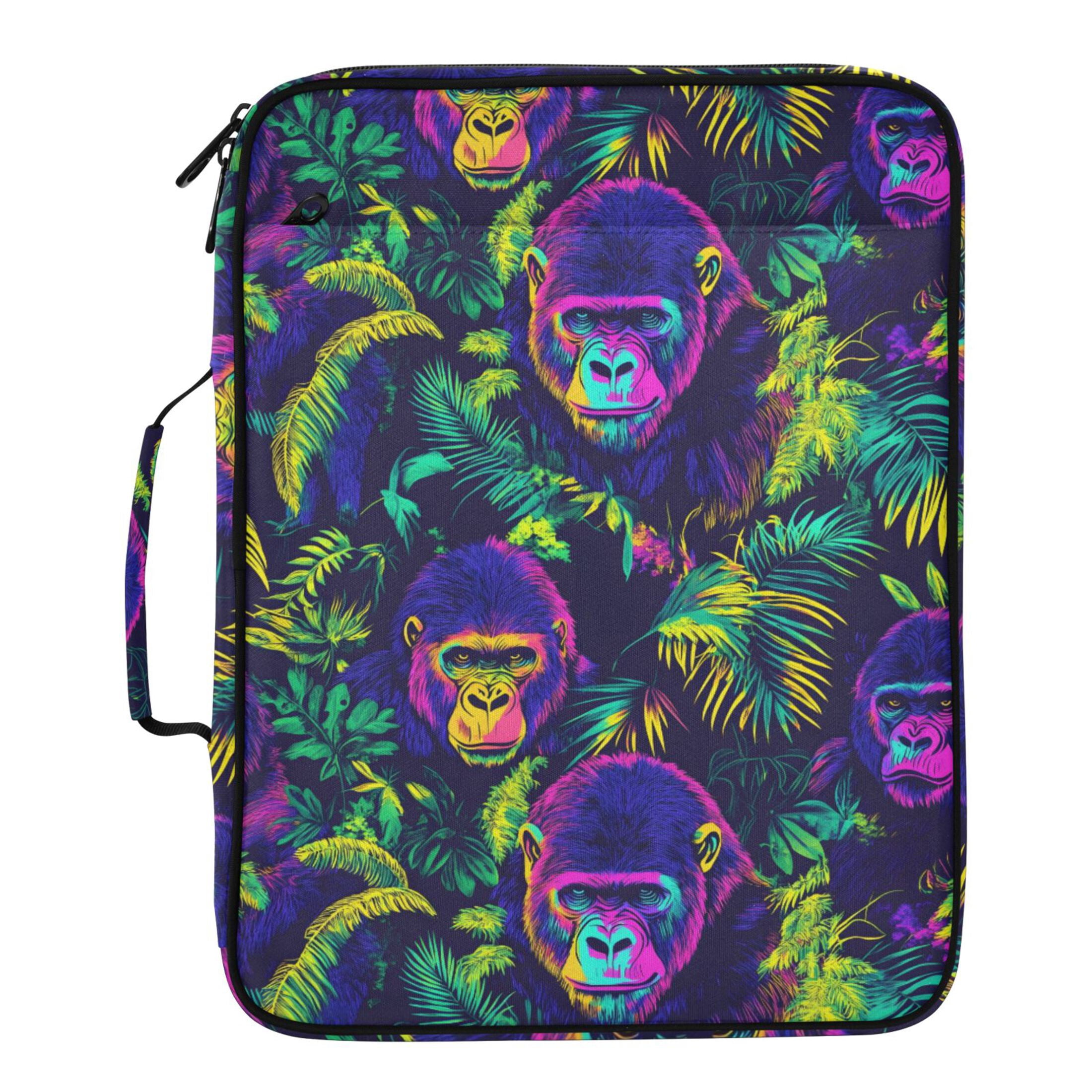 ALAZA Neon Funny Gorillas Pattern Expanding Accordion File Folder 3 ...